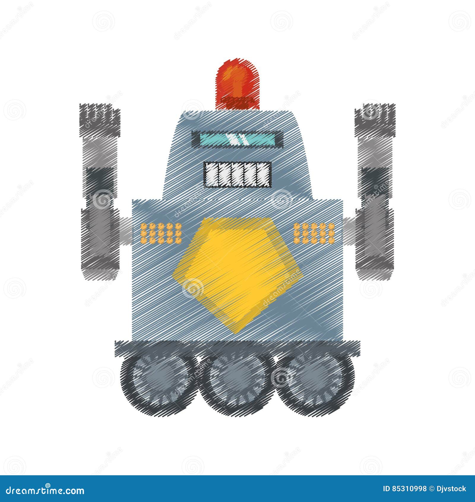 Drawing Robot Surveillance Machine Information Royalty-Free Cartoon ...