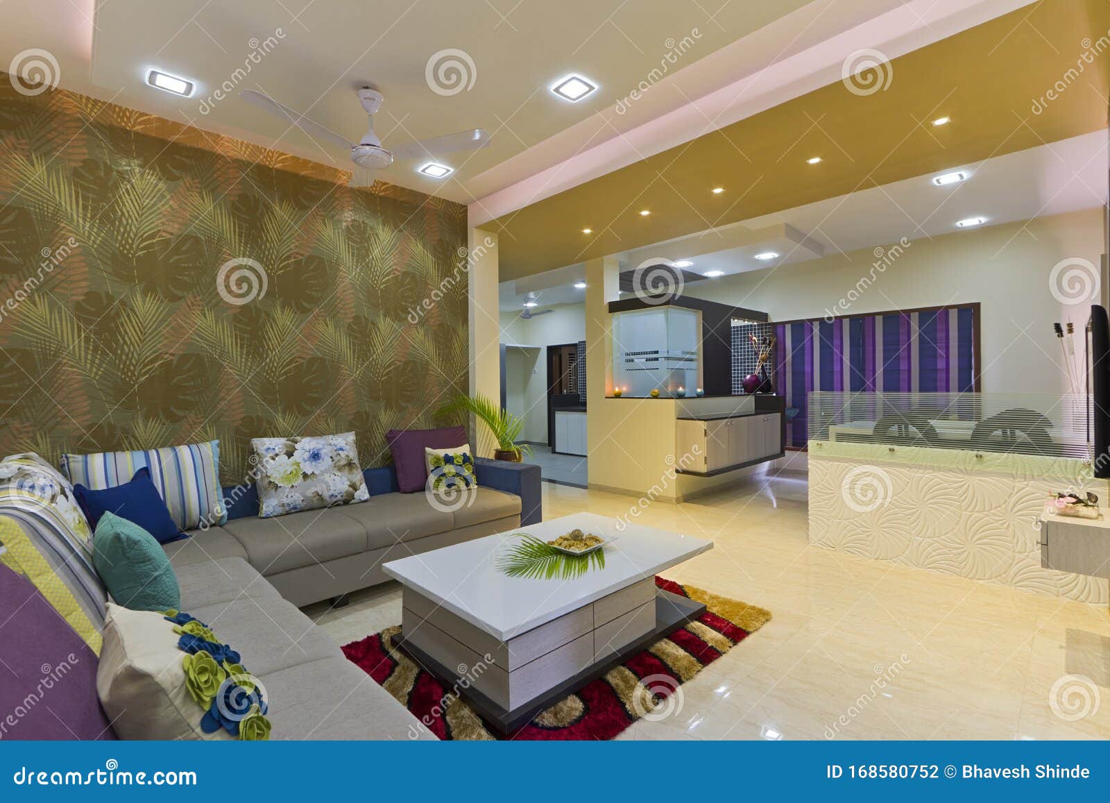 Drawing Room with Dining Area Stock Photo - Image of colorfull, area ...