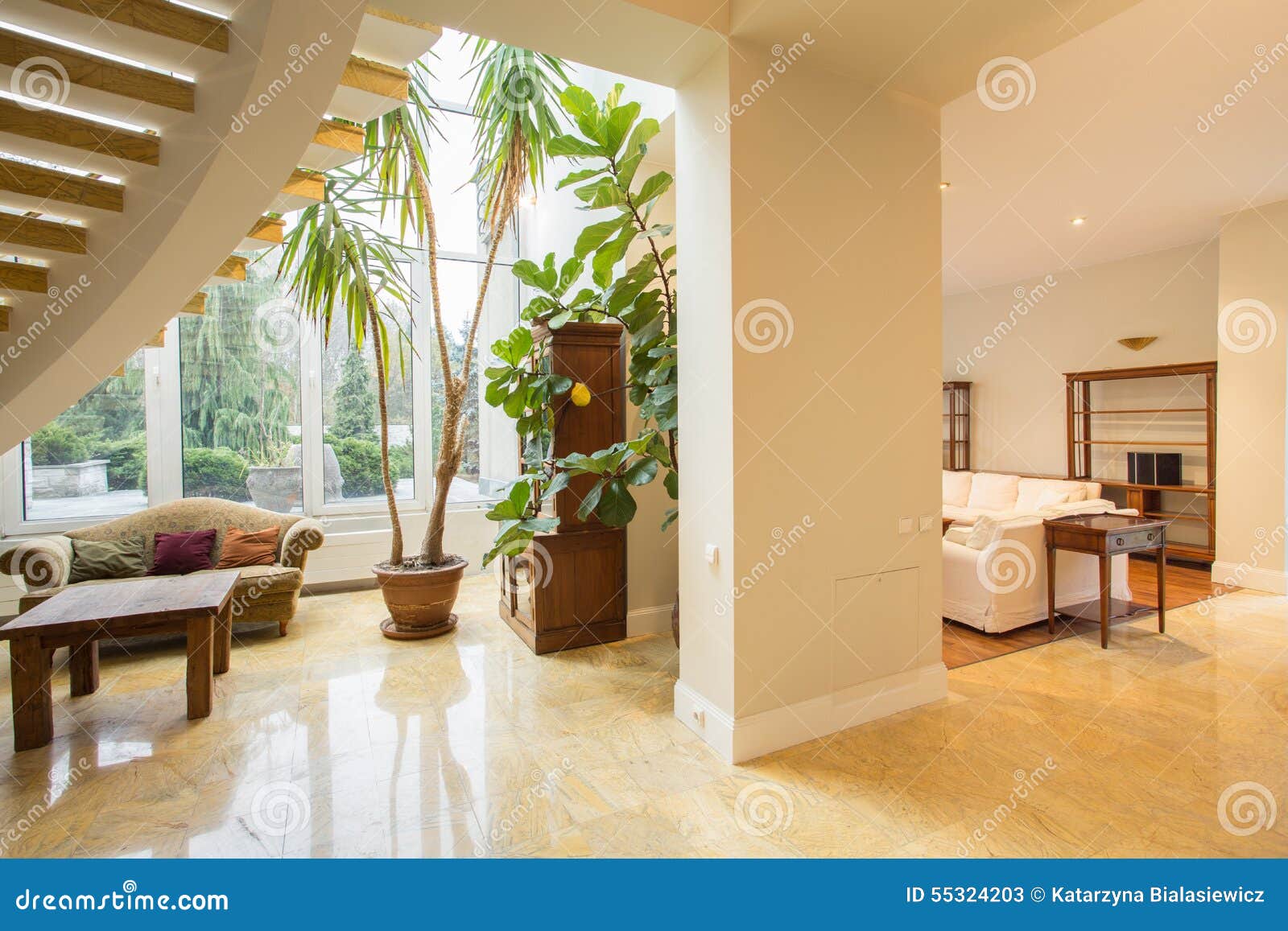 Drawing Room in Luxurious Mansion Stock Image - Image of living ...