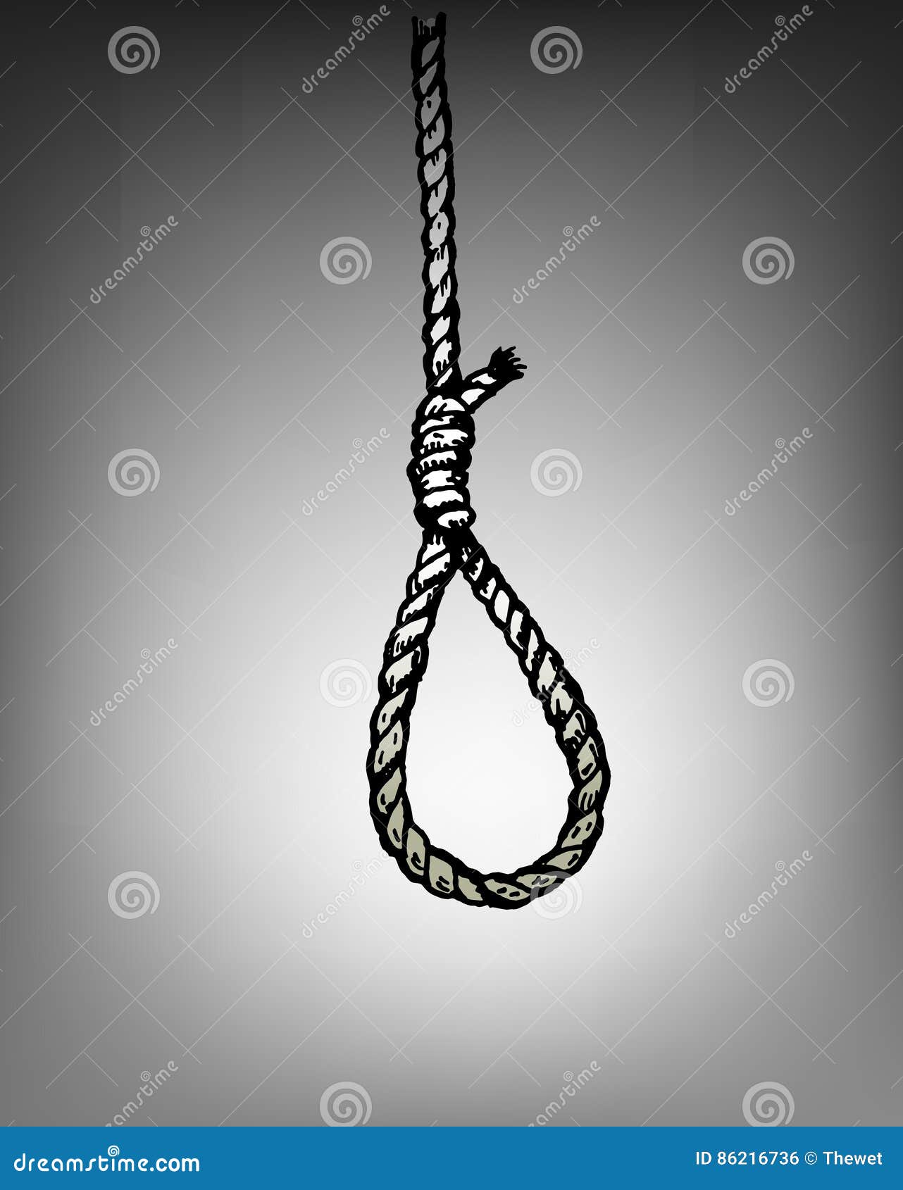 Drawing rope noose hanging stock illustration. Illustration of horror ...