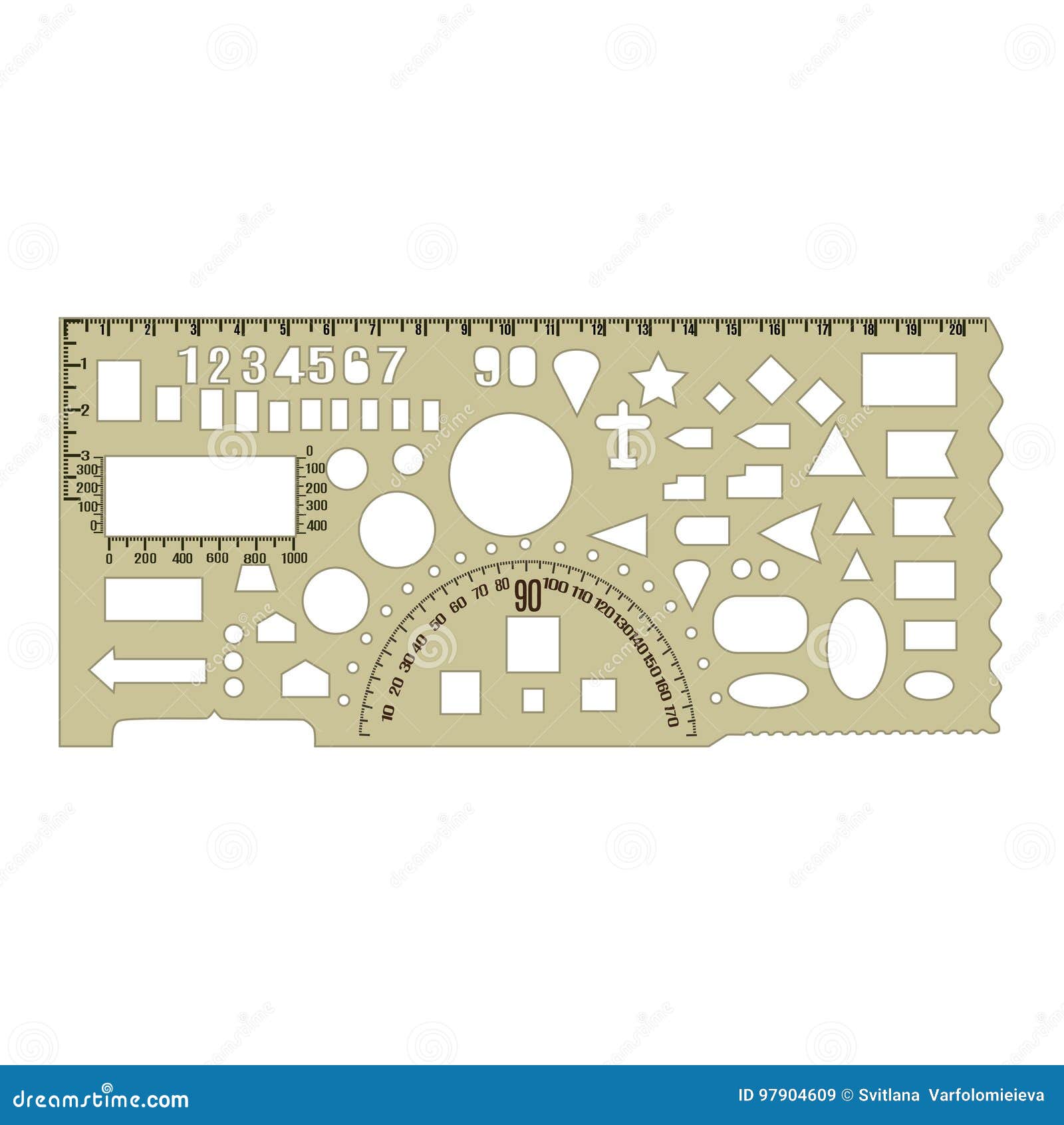 Drawing Ruler with Signs and Symbols Vector Icon Stock Vector ...