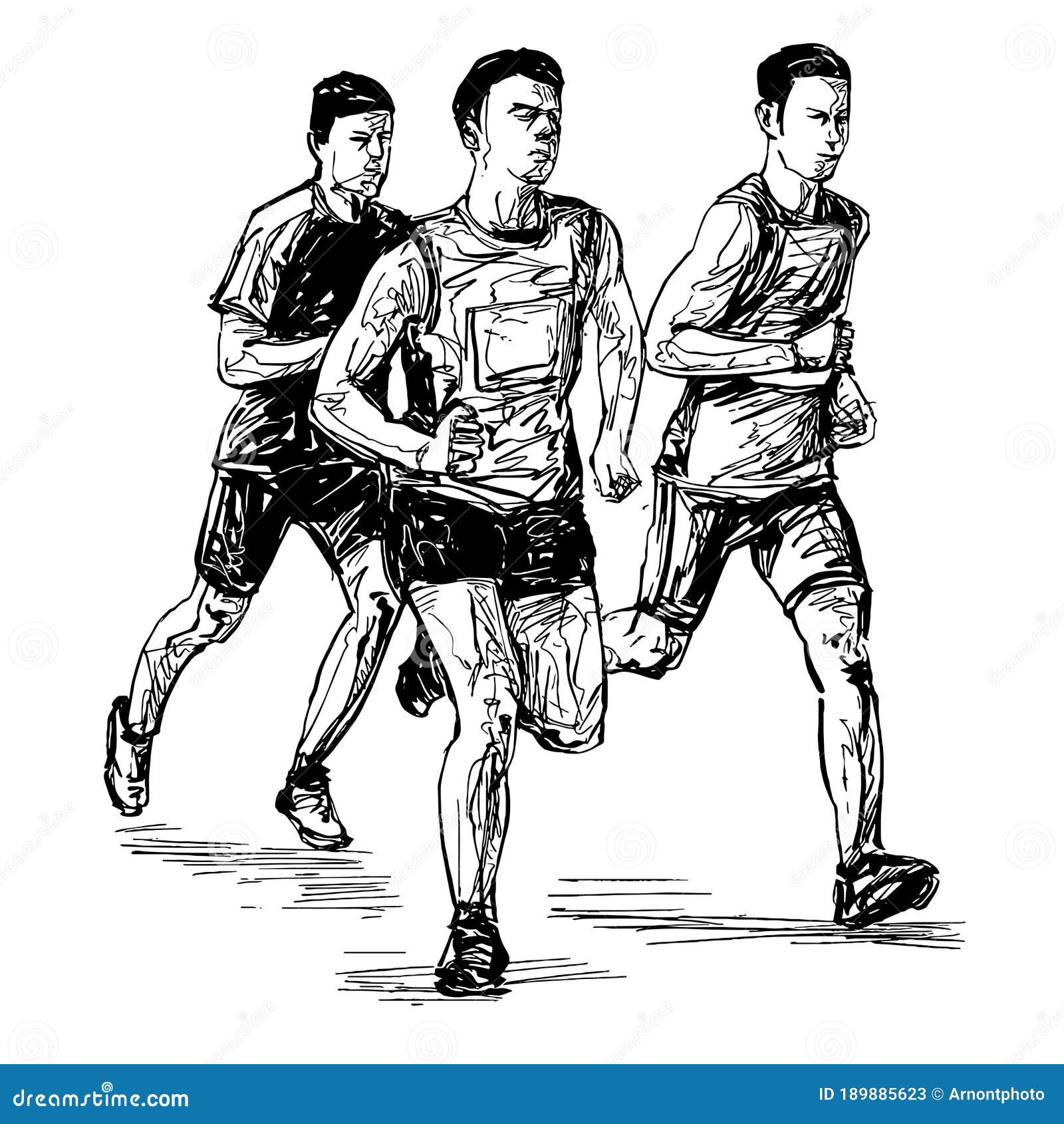 Drawing of the Running Competition Stock Vector - Illustration of ...