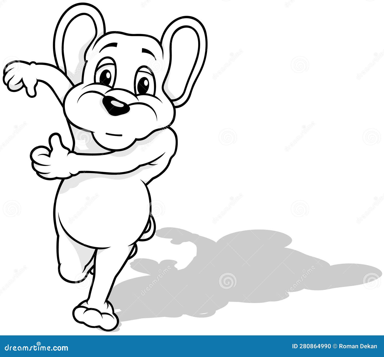 Drawing of a Running Gray Mouse from Front View Stock Vector ...