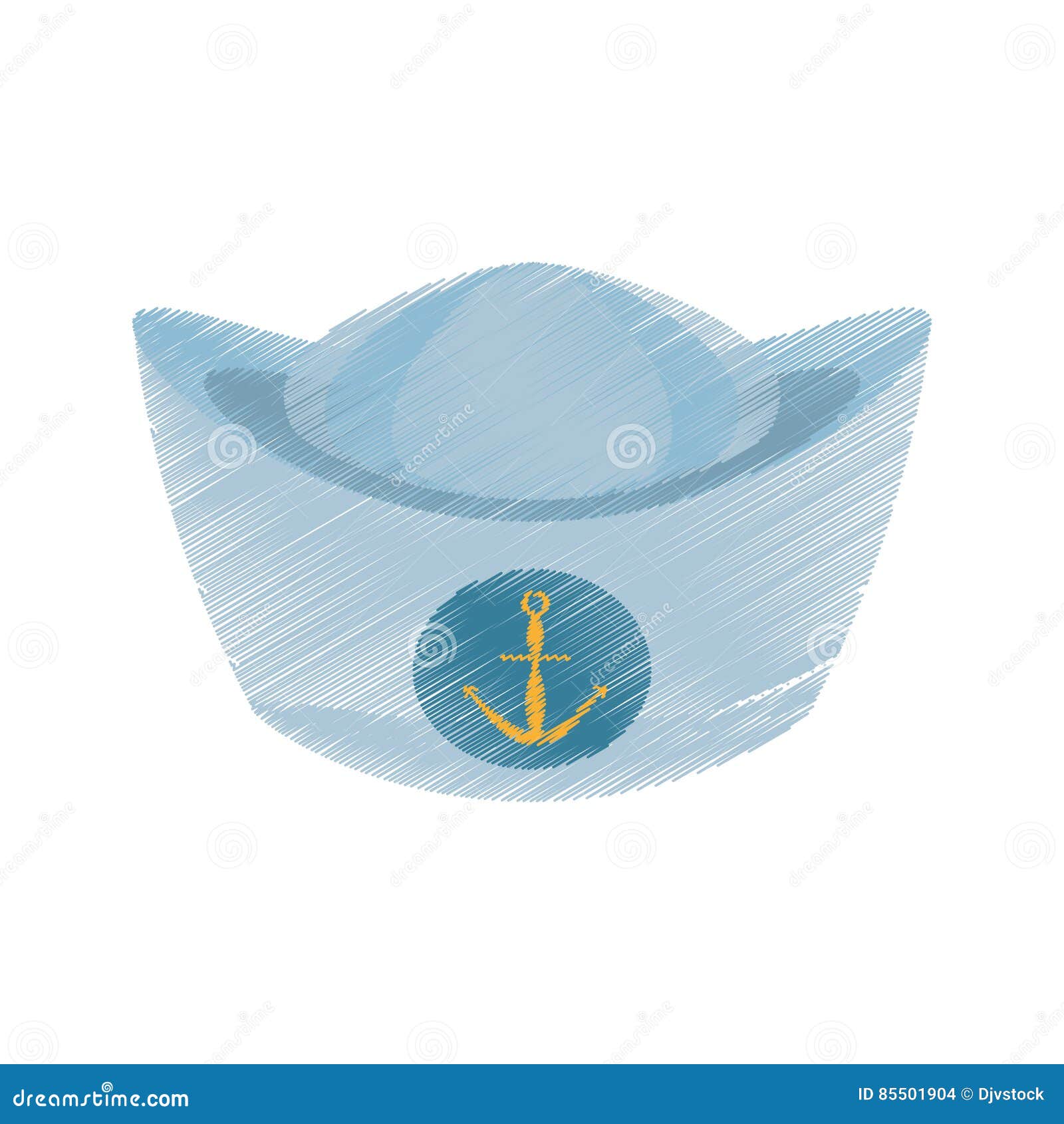Drawing Sailor Cap Nautical Anchor Design Stock Illustration ...