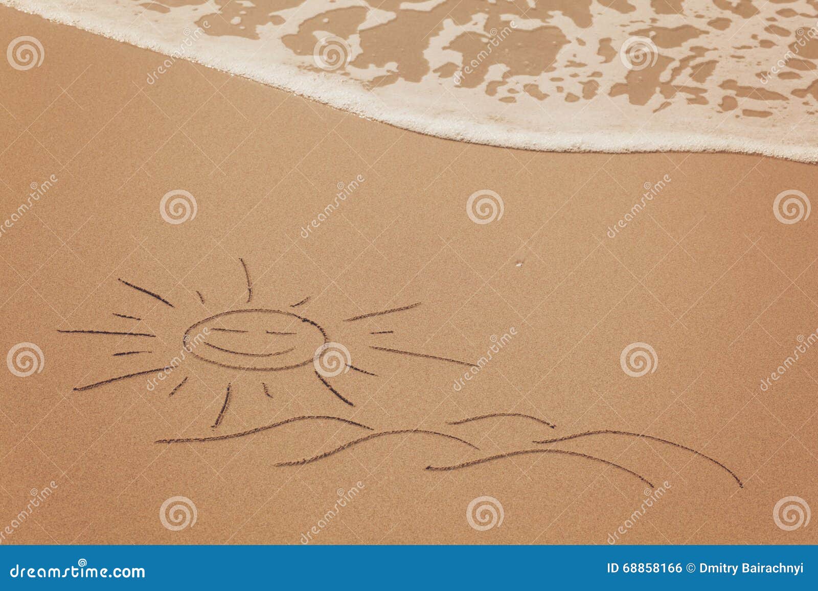 Drawing in the sand stock photo. Image of yellow, beach - 68858166