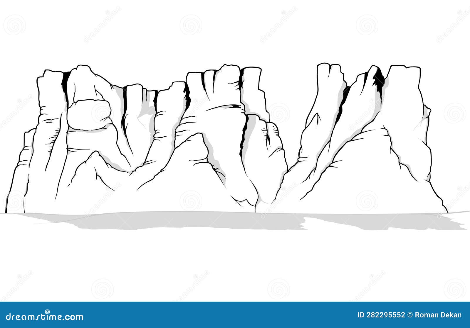 Drawing of Sandstone Mountains Stock Vector - Illustration of mountain ...