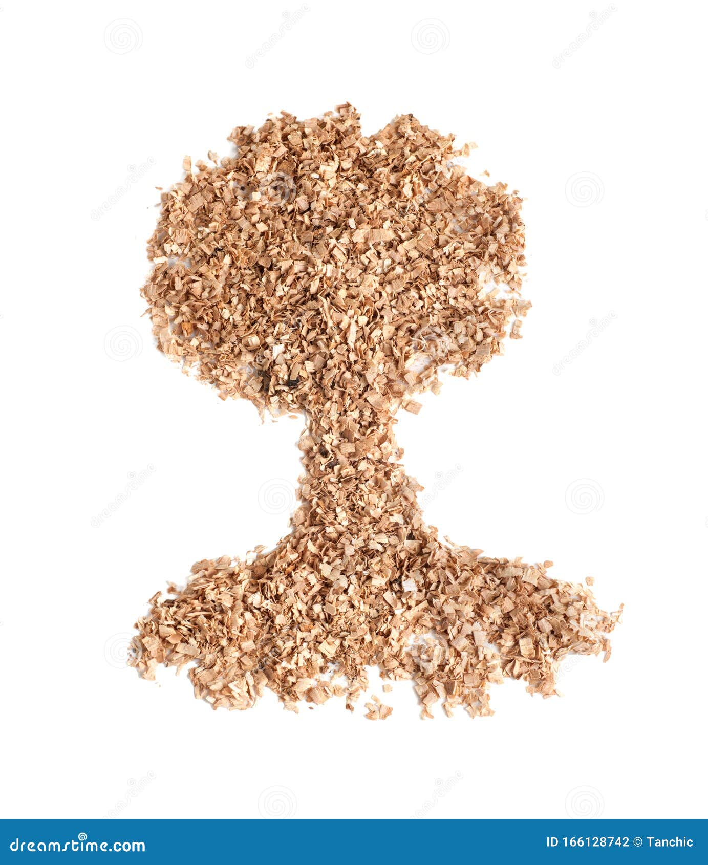 Drawing of Sawdust Tree, Protect Nature Concept, Isolated on White ...