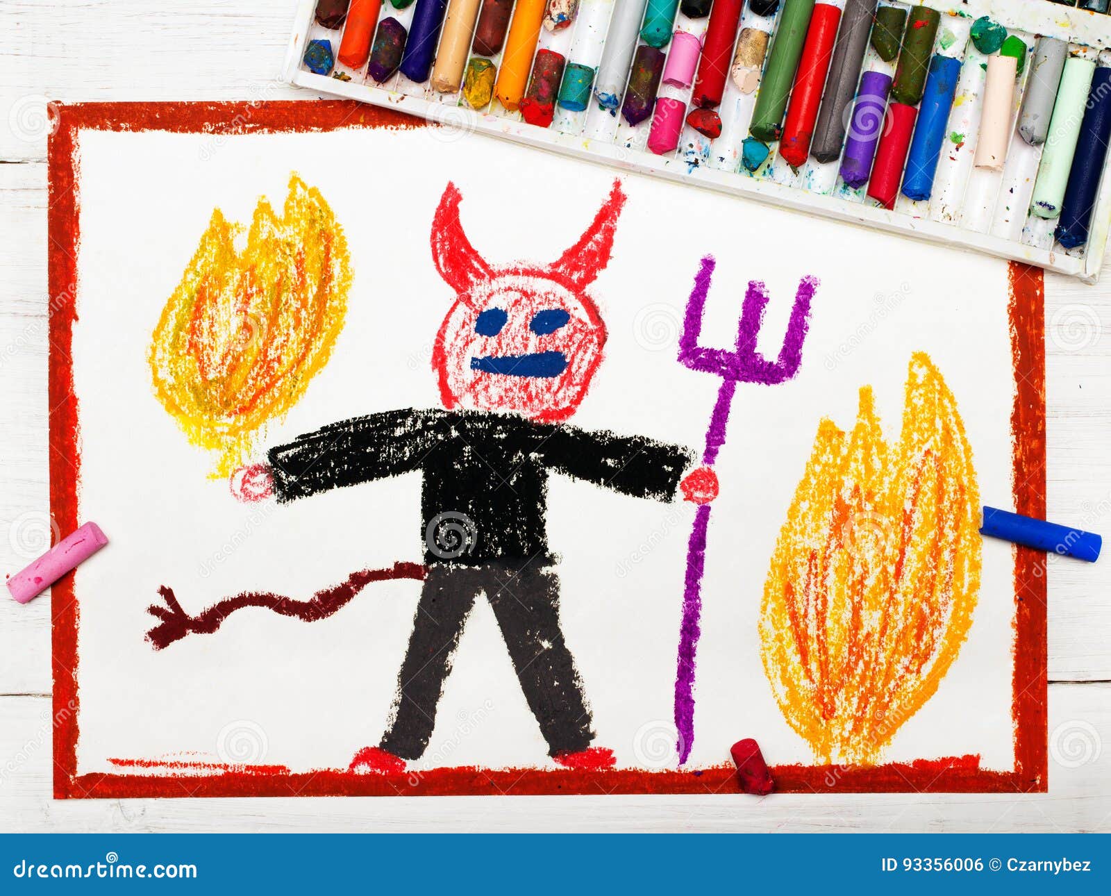 Drawing: Scary Devil With Pitchfork Stock Photography | CartoonDealer ...
