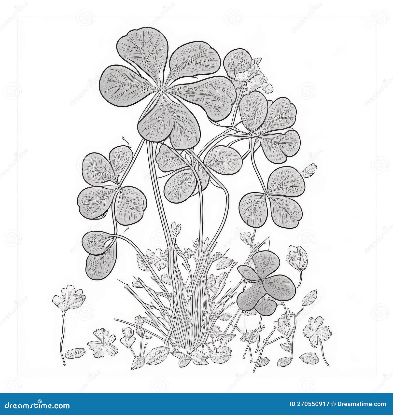 Drawing Scheme for Coloring Clover . Stock Illustration - Illustration ...