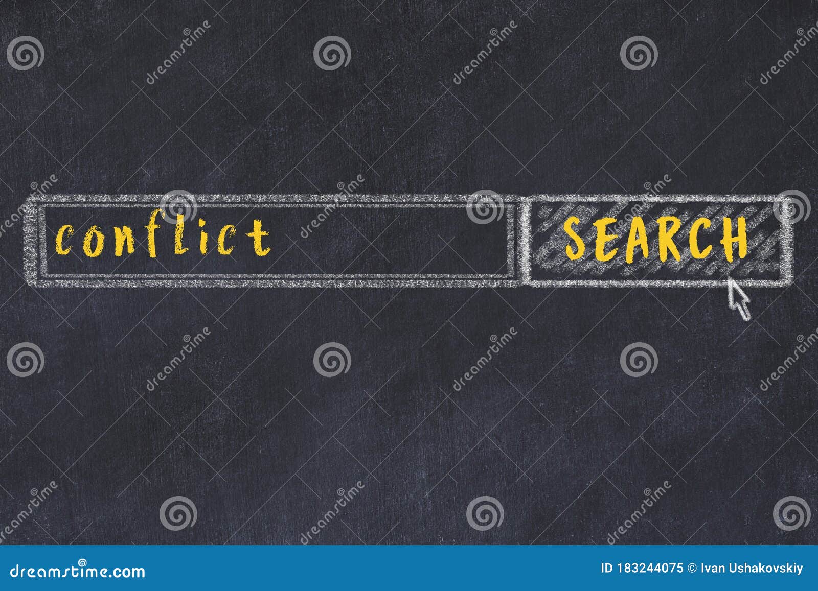Search Engine Concept. Looking for Conflict. Simple Chalk Sketch and ...