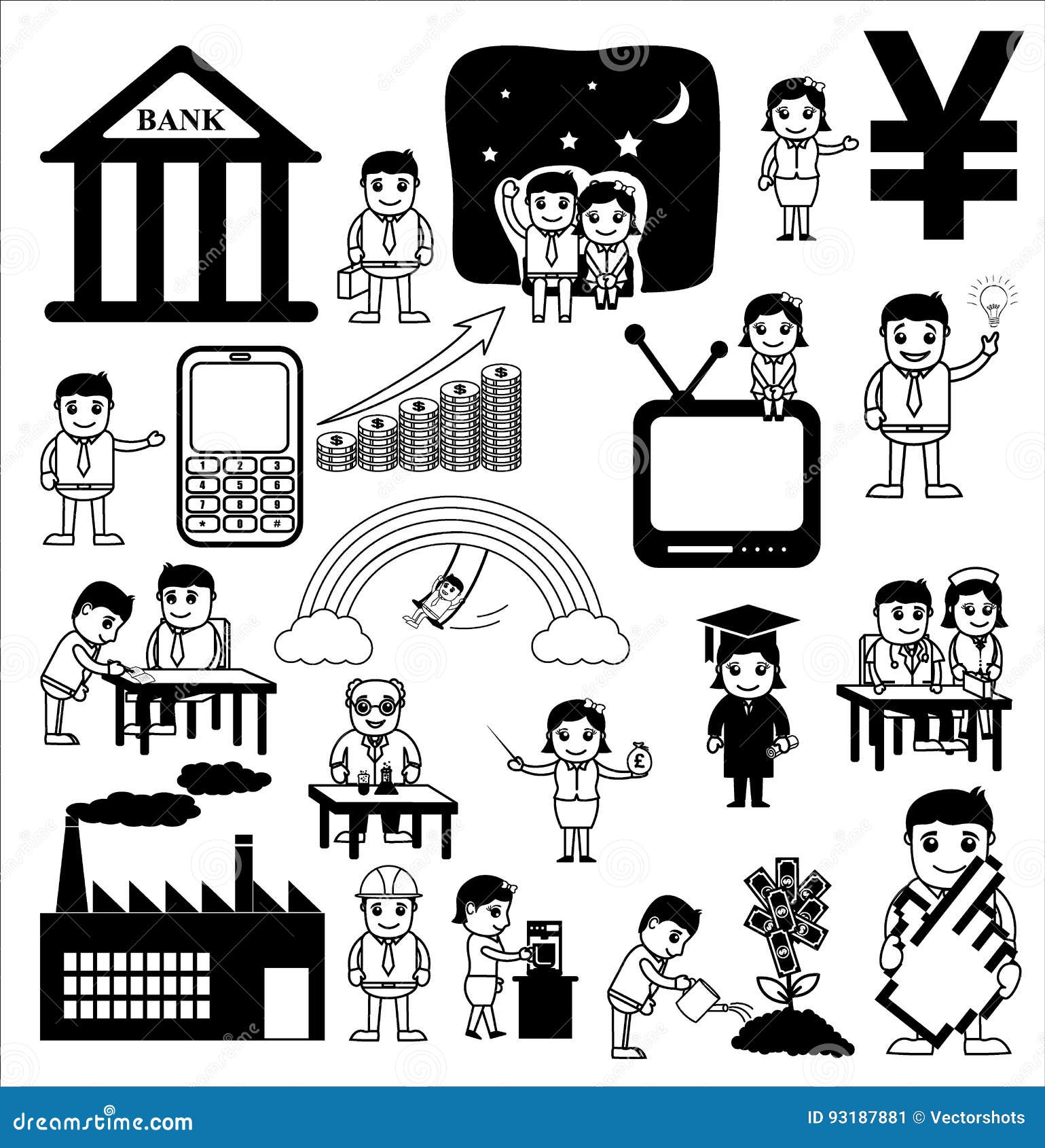 Cartoon Concepts And Ideas Set Vector Illustration | CartoonDealer.com ...