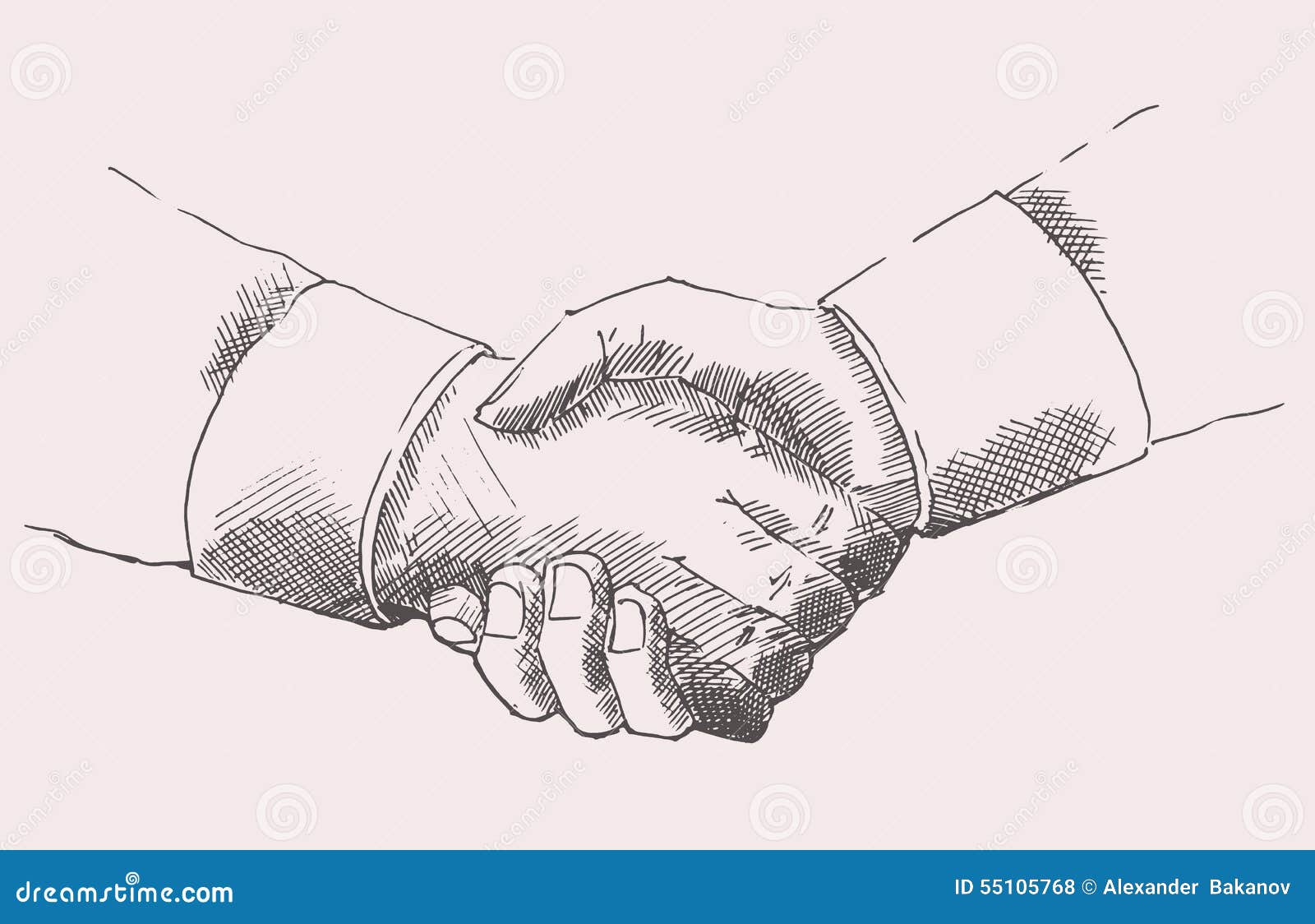 Drawing Shake Hands Partnership Vector Sketch Stock Vector ...
