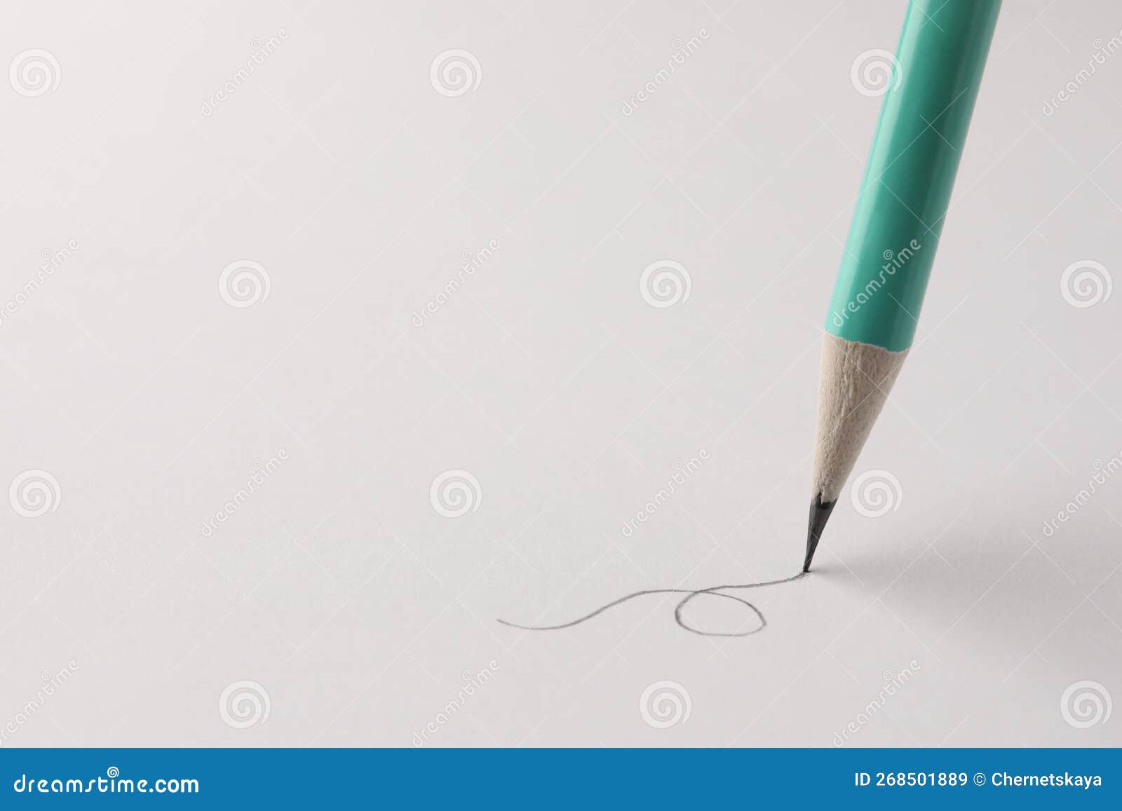 Drawing with Sharp Graphite Pencil on White Sheet of Paper, Closeup ...