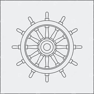 Drawing of ship wheel stock vector. Illustration of icon - 12417596