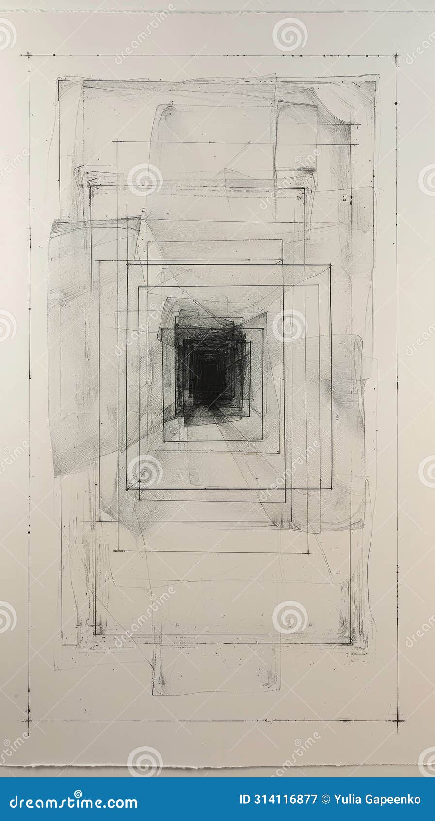 Drawing of a Square in a Room Stock Image - Image of square, abstract ...