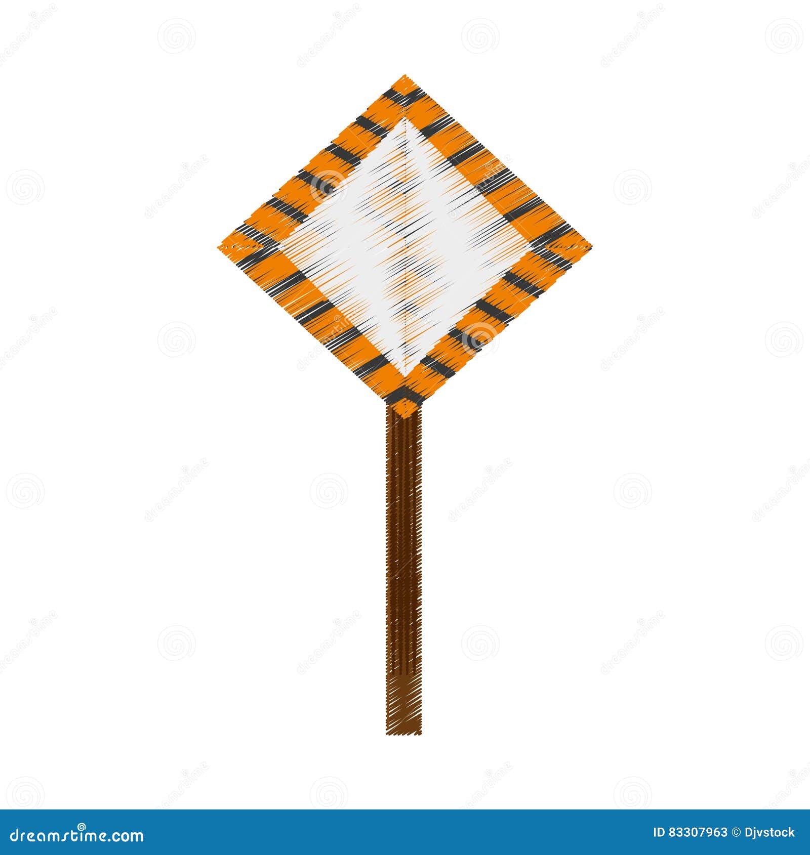 Drawing sign road caution stock illustration. Illustration of road ...
