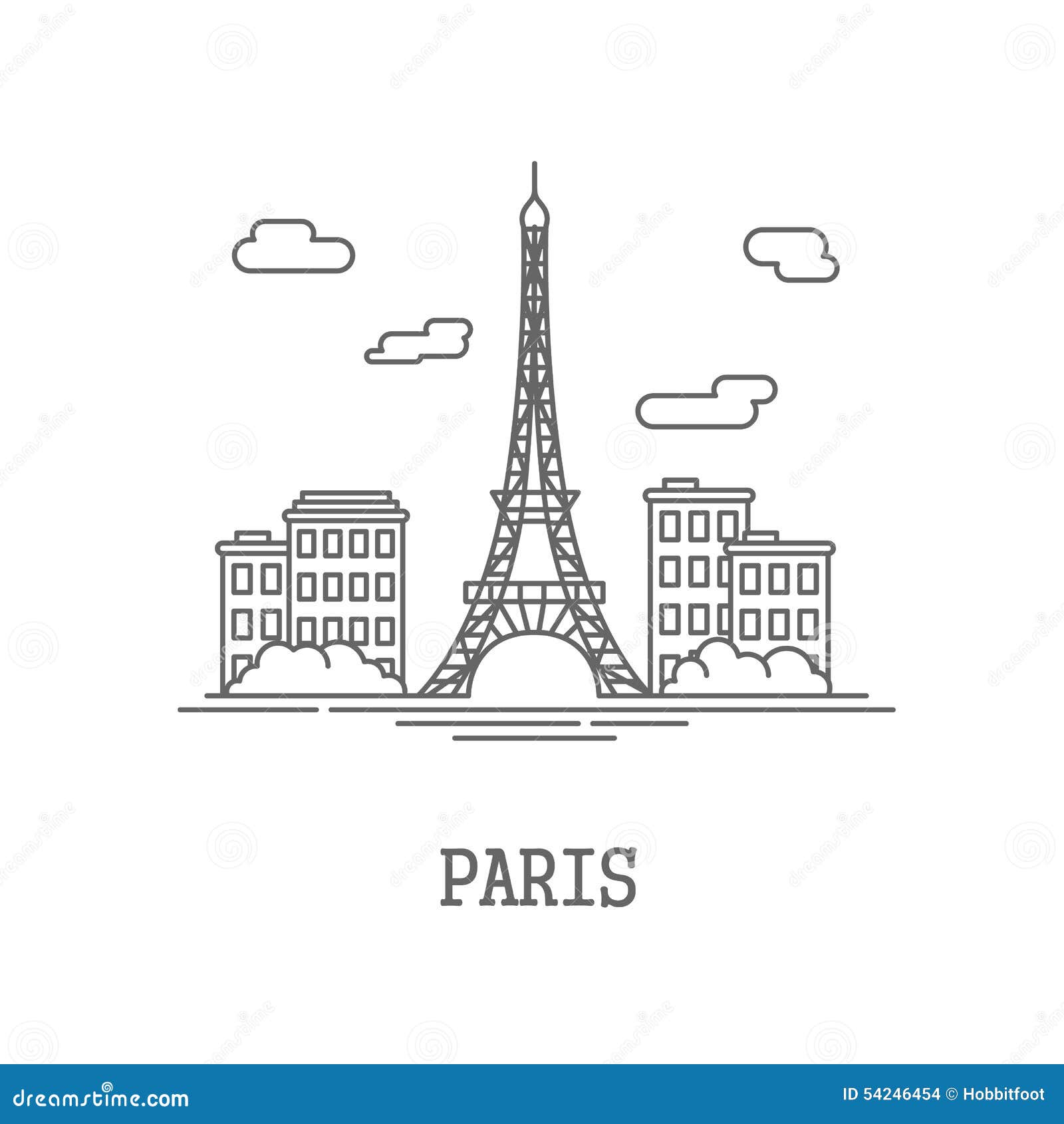Drawing Silhouette the City of Paris Stock Vector - Illustration of ...