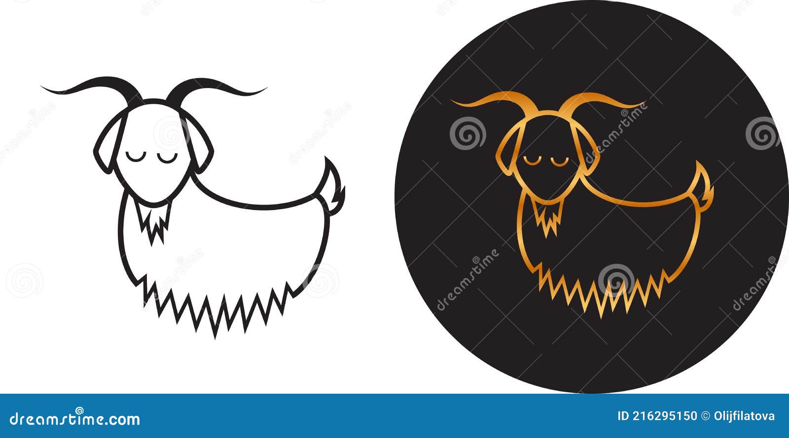 Angora Goat Silhouette Set Isolated On White - Goat, Sheep, Lamb Logo ...