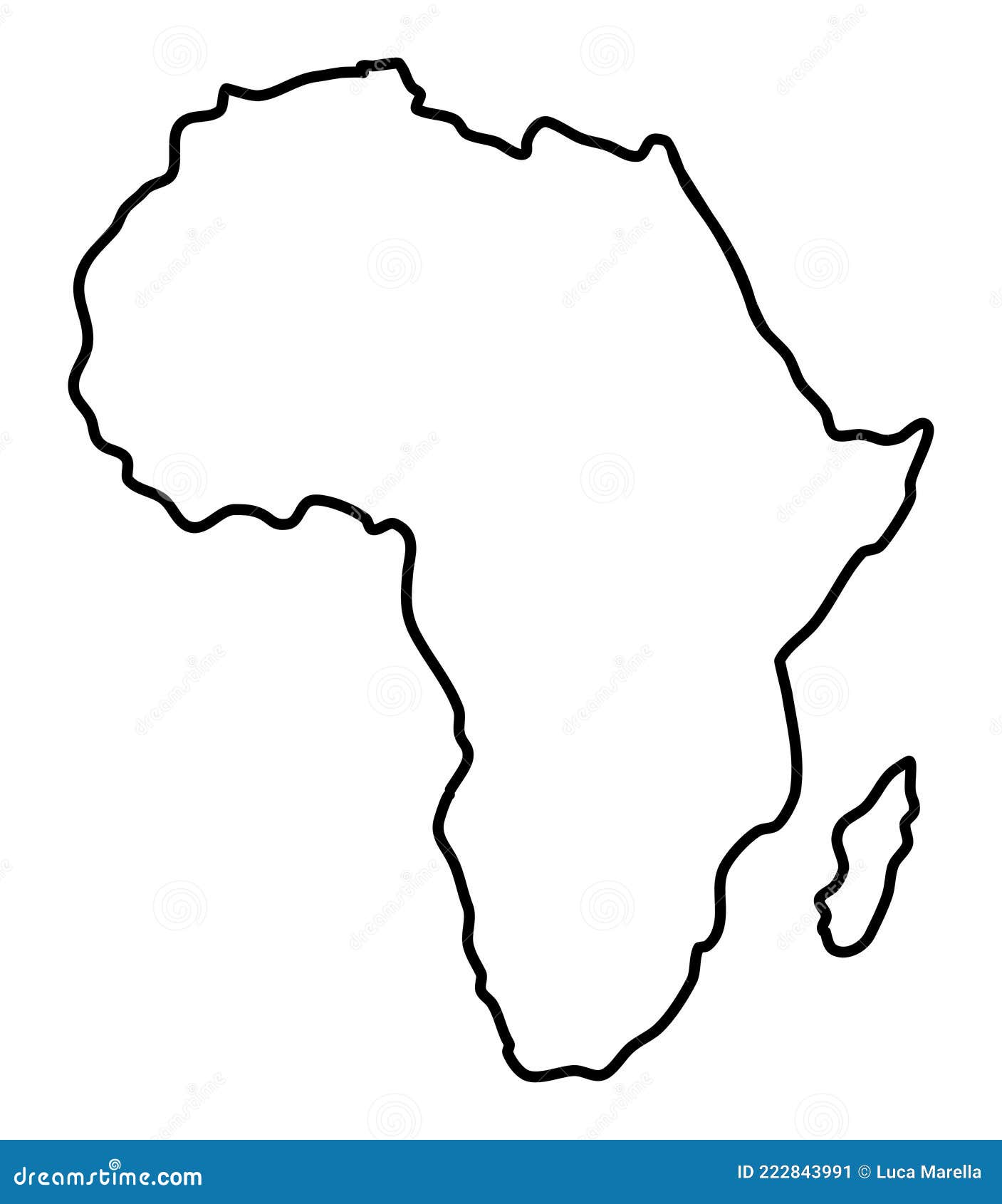 Africa line map stock vector. Illustration of national - 222843991