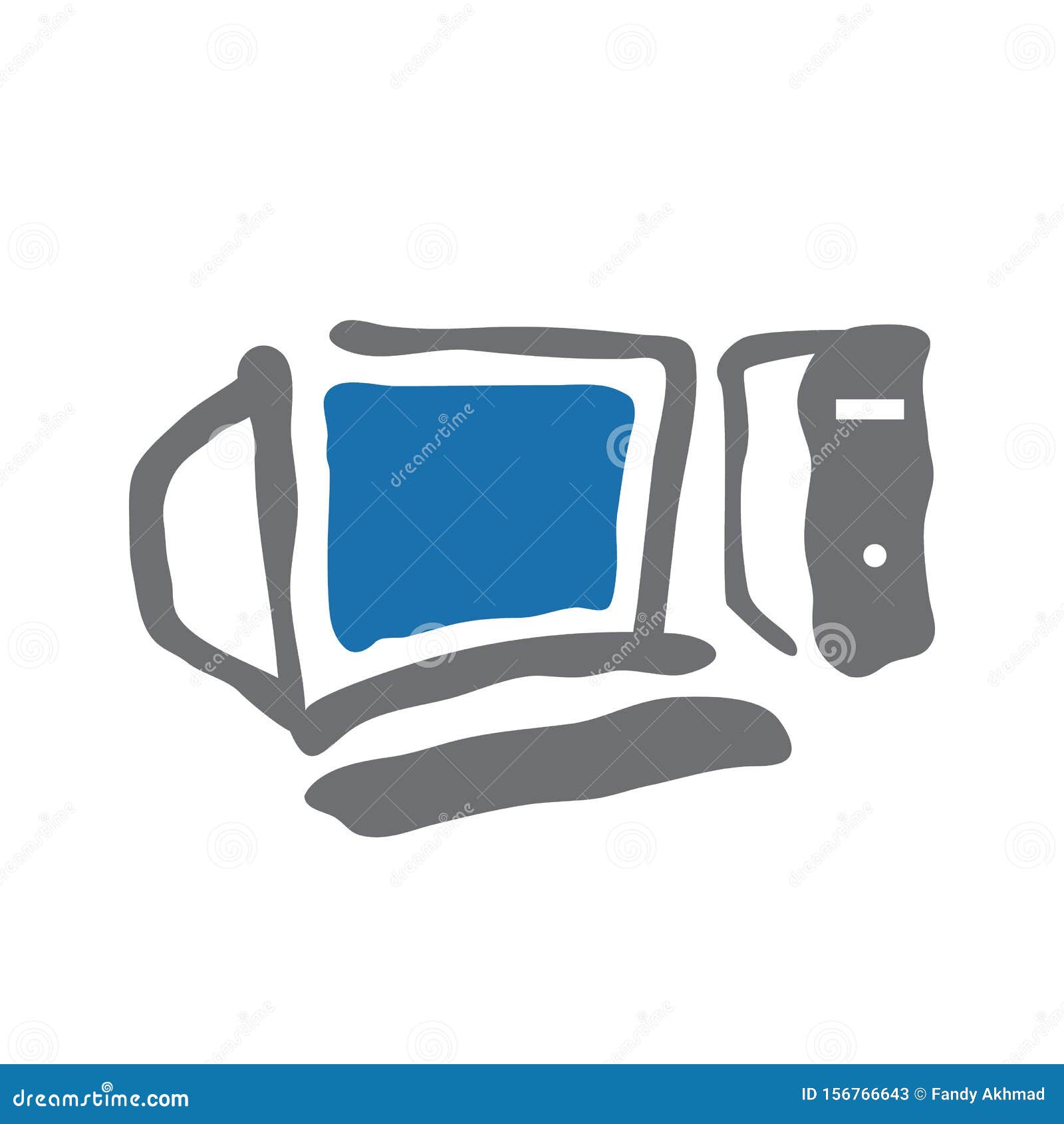 Drawing Sketch Desktop Computer Vector Icon Illustrations Stock Vector ...
