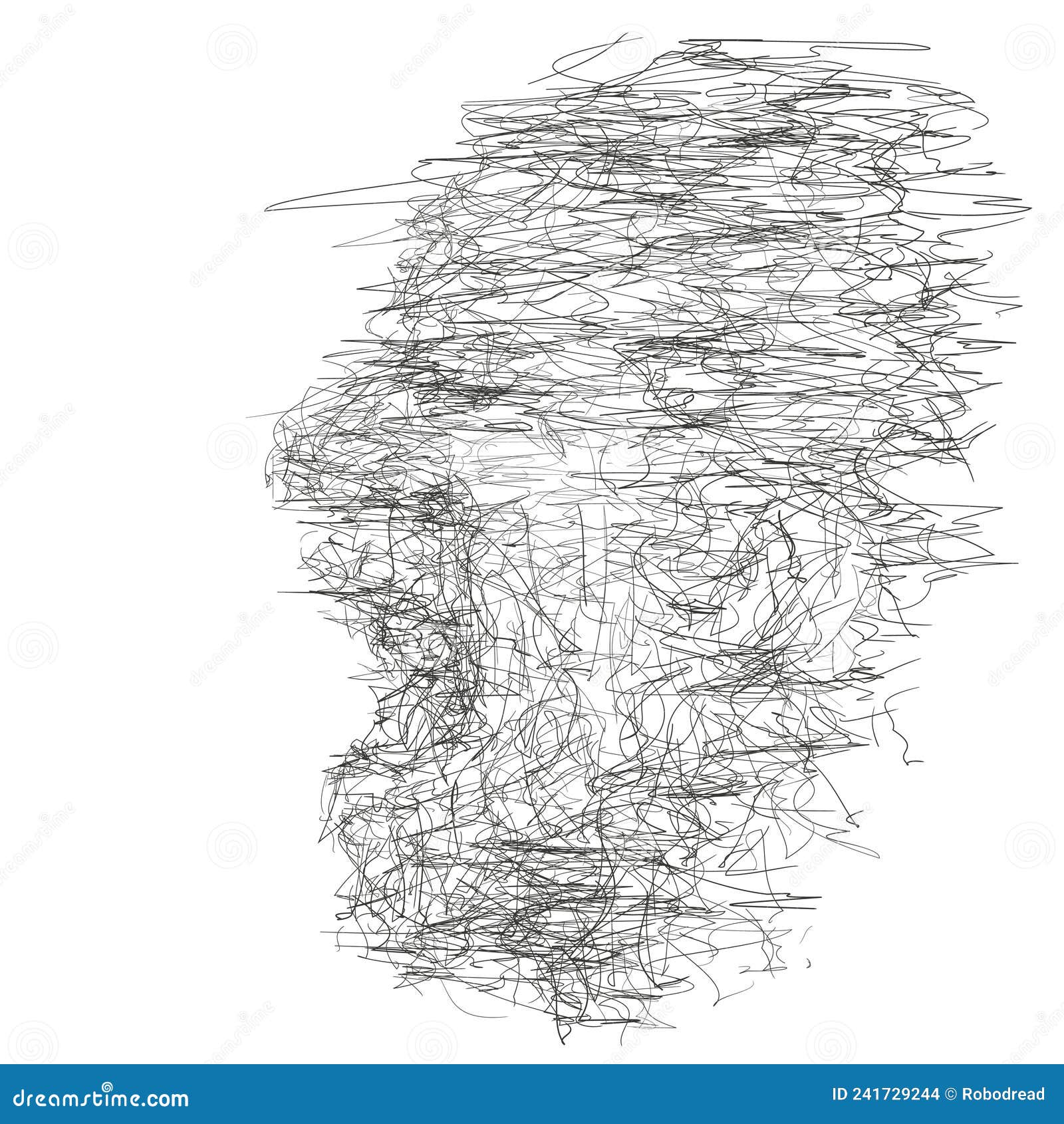 Drawing Sketch of Expressive Face of Person Screaming Loud Stock Vector ...