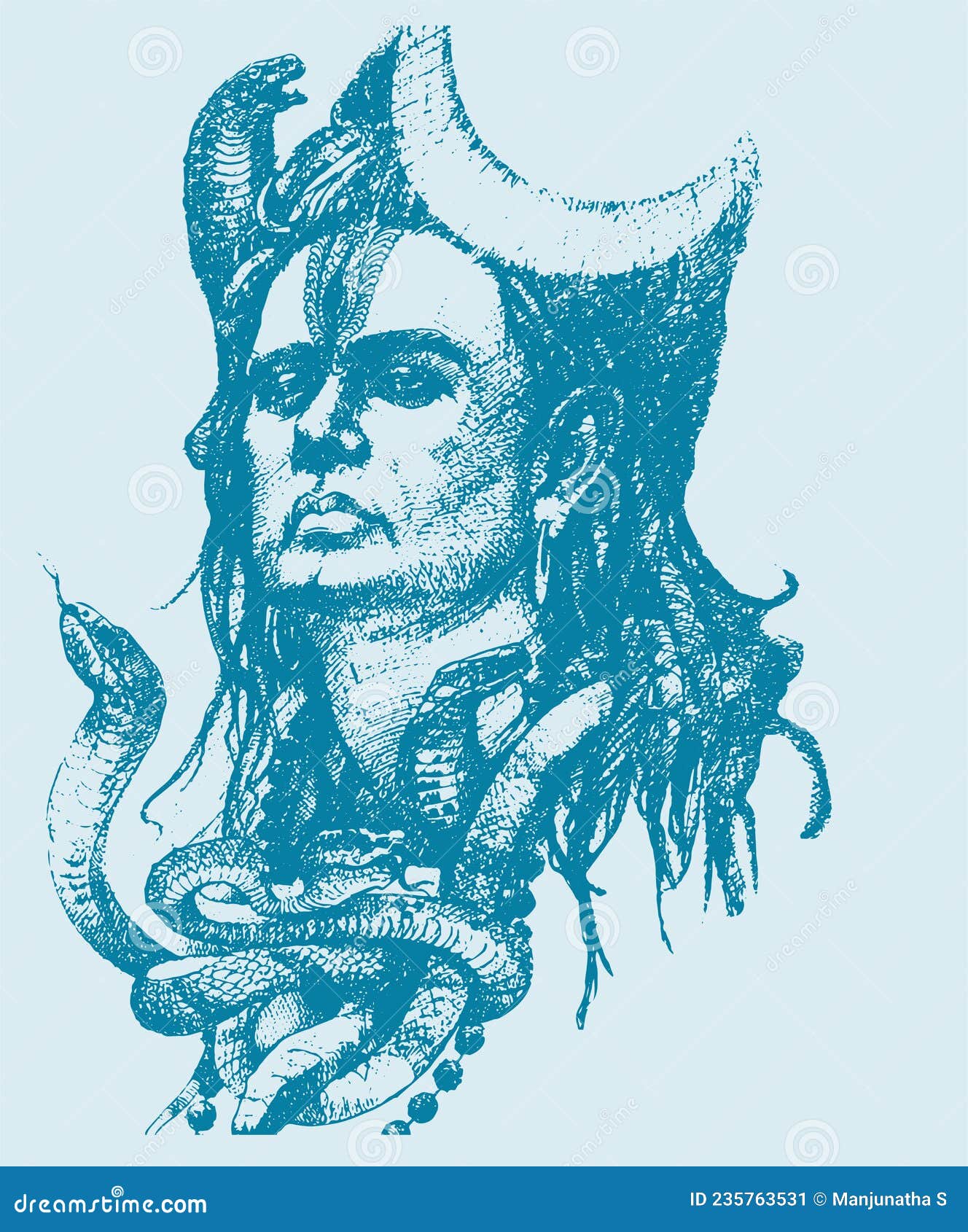 Sketch of Hindu God Lord Shiva and His Sign, Symbols Outline Editable ... Sketch of Hindu God Lord Shiva and His Sign, Symbols Outline Editable ...