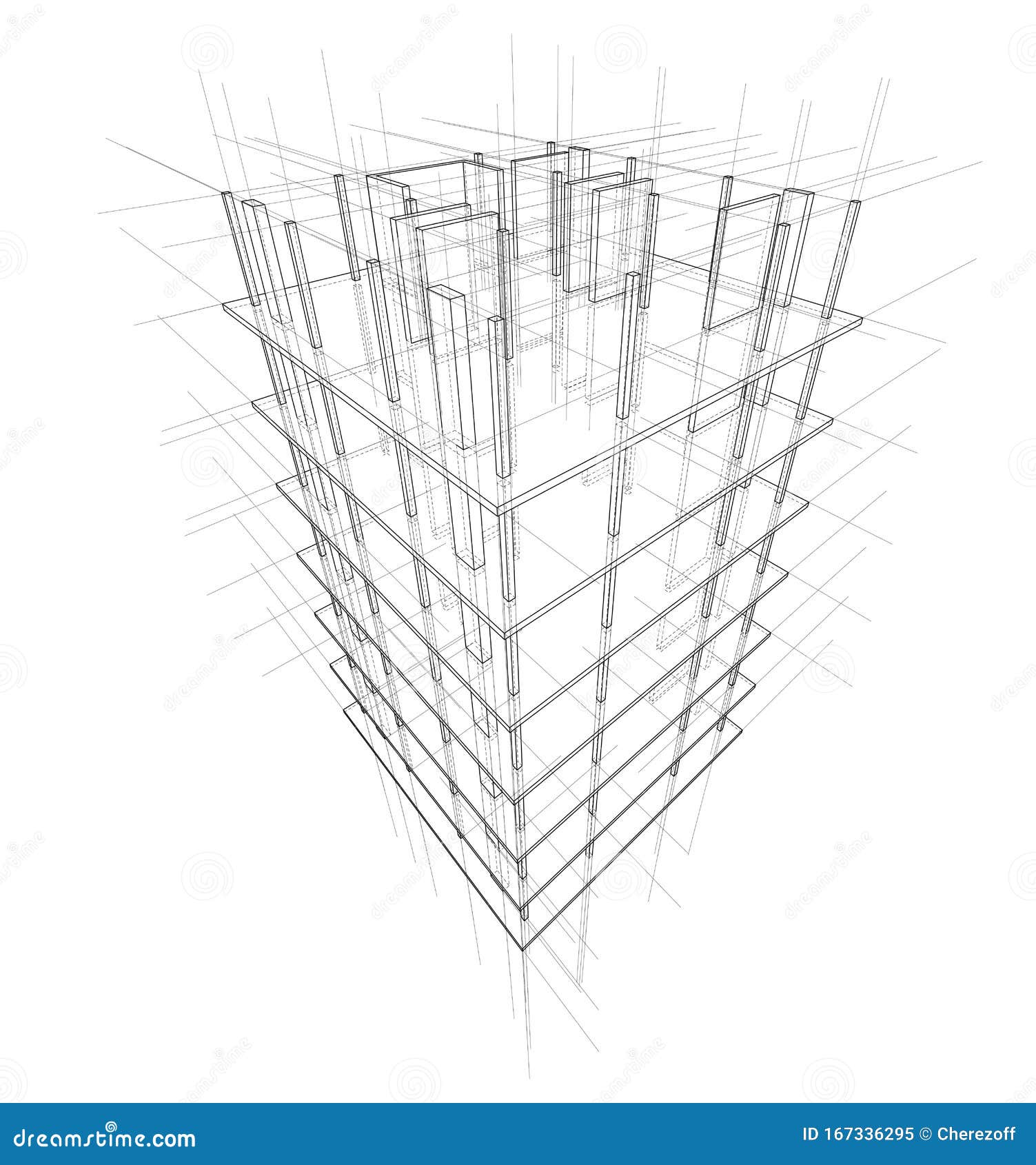Drawing of a House Under Construction. Vector Stock Vector ...