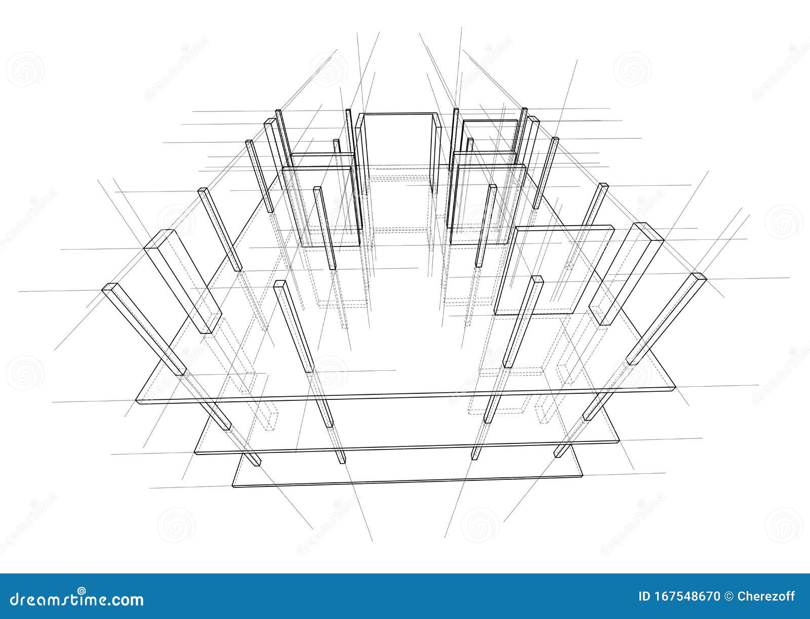 Drawing of a House Under Construction. Vector Stock Vector ...