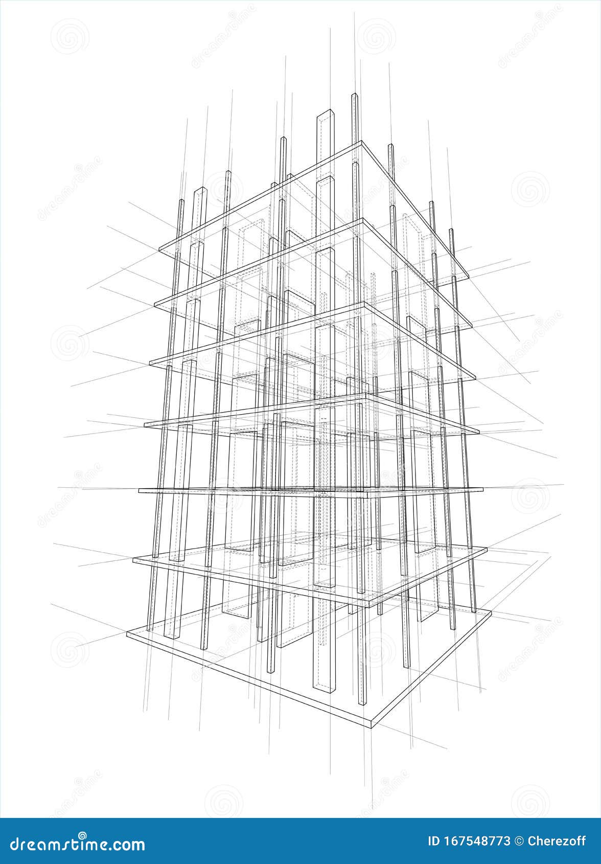 Drawing of a House Under Construction. Vector Stock Vector ...
