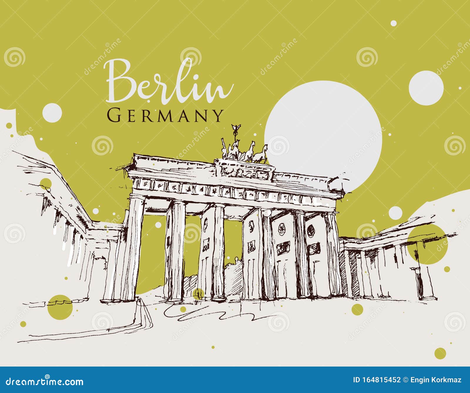 Drawing Sketch Illustration of the Brandenburg Gate Stock Vector ...