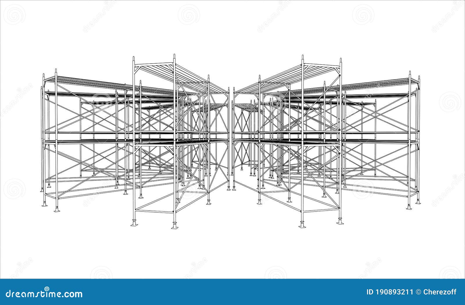 Drawing or Sketch of a Large Shelves Stock Illustration - Illustration ...