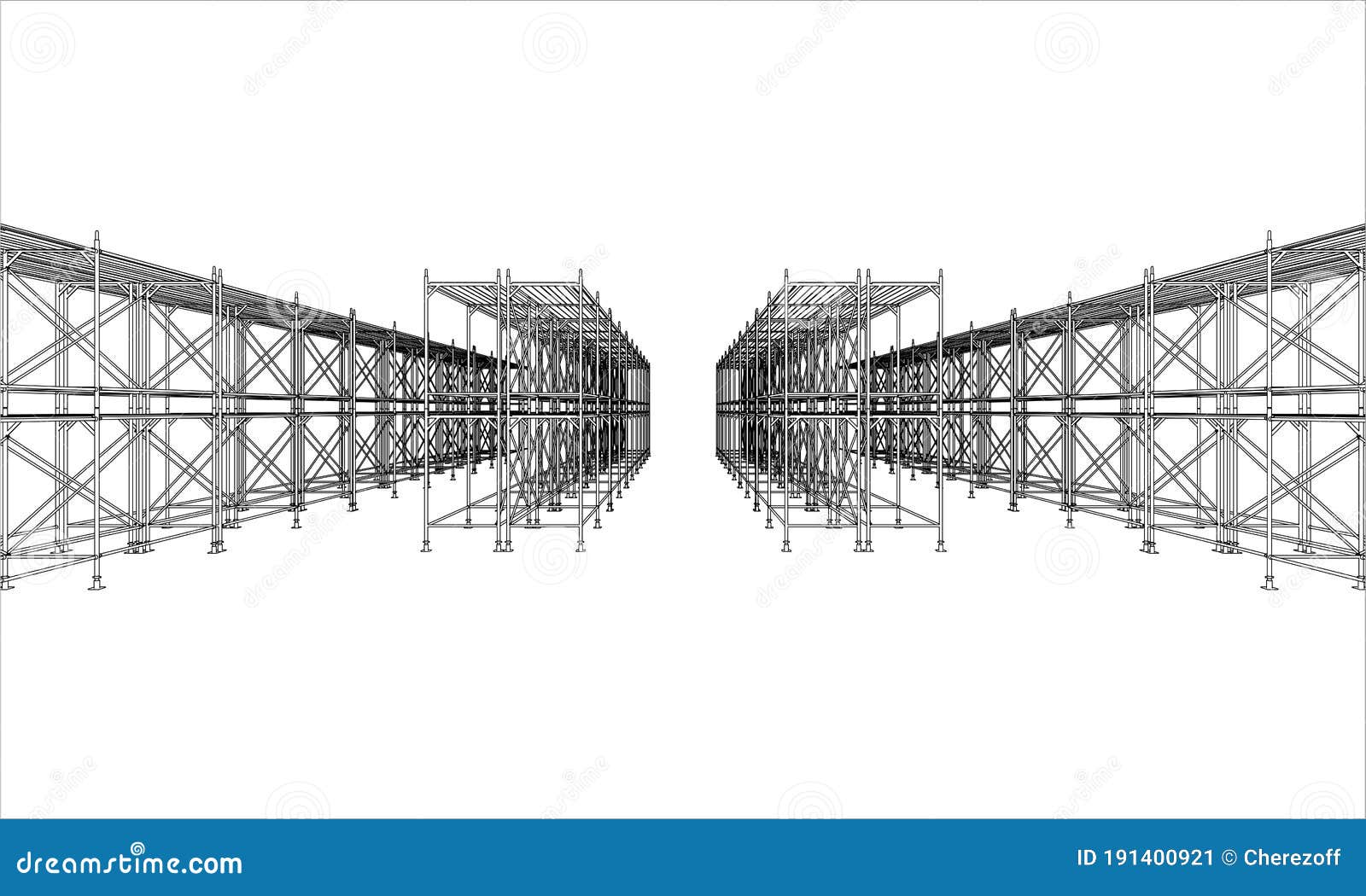 Drawing or Sketch of a Large Shelves Stock Illustration - Illustration ...