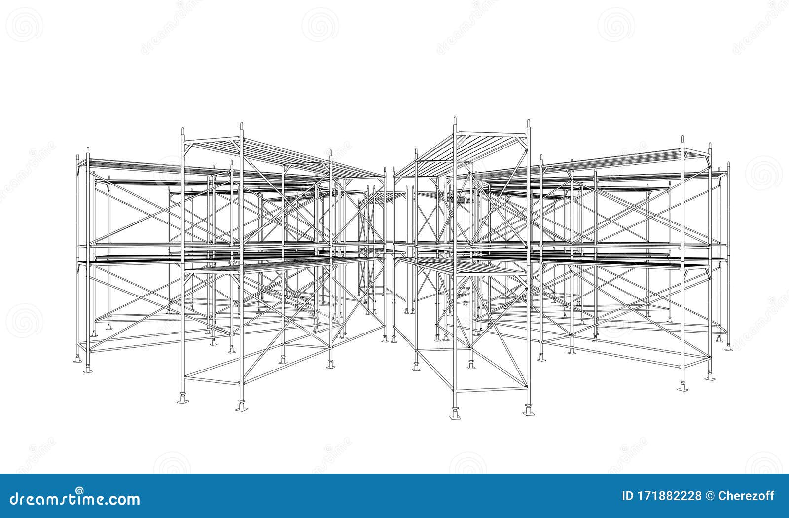 Drawing or Sketch of a Large Shelves Stock Vector - Illustration of ...