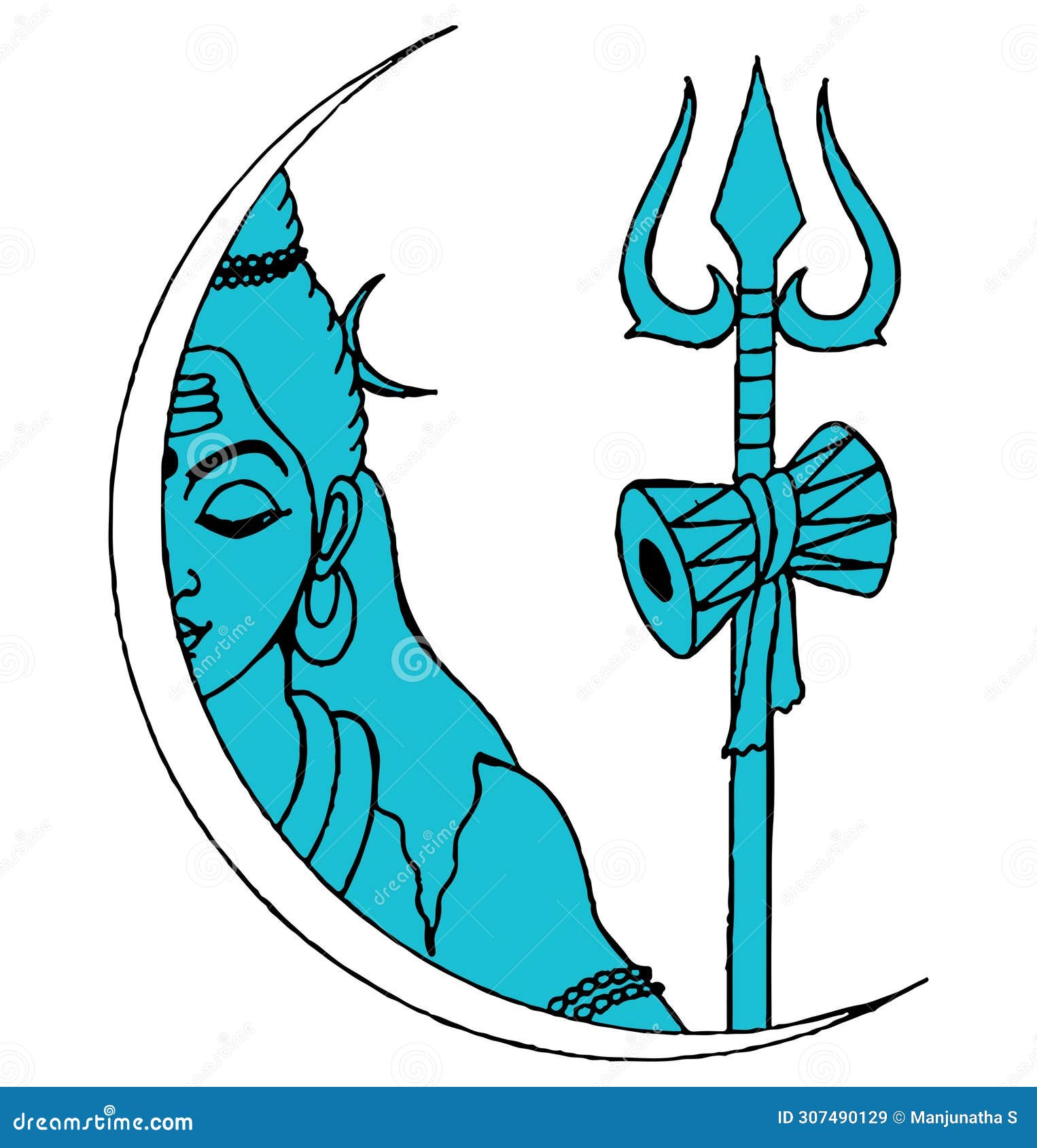 Sketch Of Trinama Or Shiva Nama Like Three White Stroke And Red Color ...