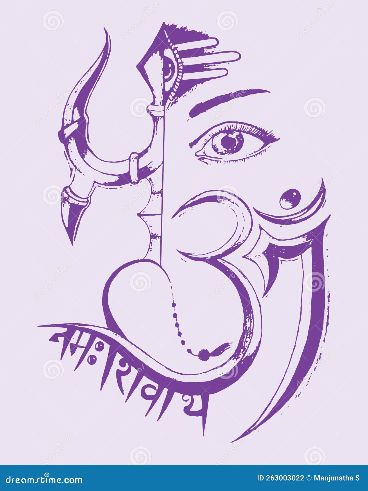 Sketch of Lord Shiva Outline Design Element Editable Illustration Stock ...
