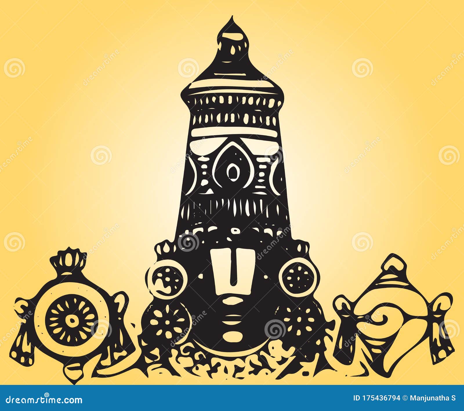 Drawing or Sketch of Lord Venkateshwara or Balaji Vector Line Art ...