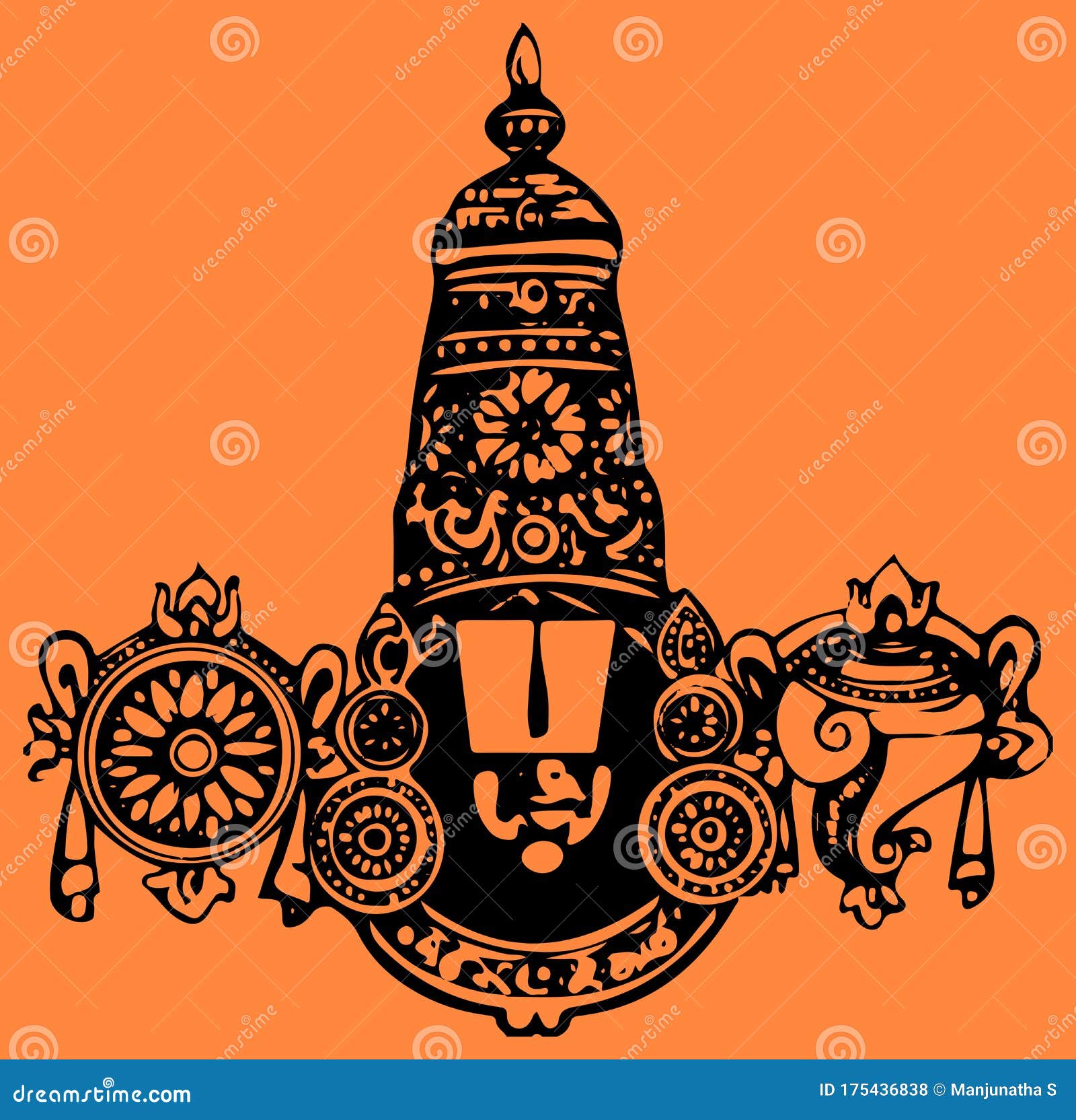 Drawing or Sketch of Lord Venkateshwara or Balaji Vector Line Art ...