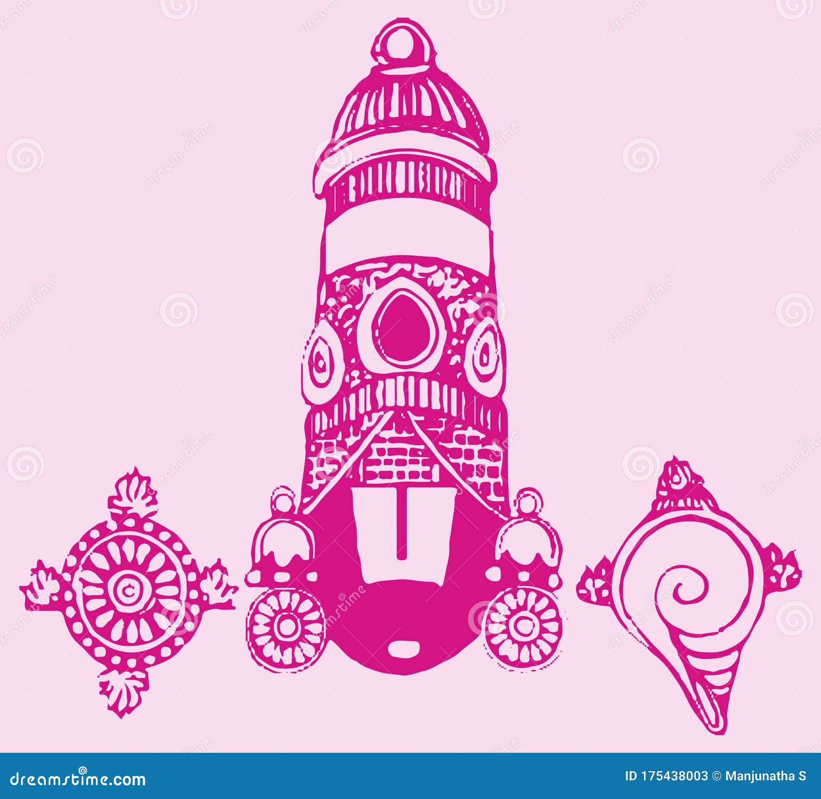 Drawing or Sketch of Lord Venkateshwara or Balaji Vector Line Art ...