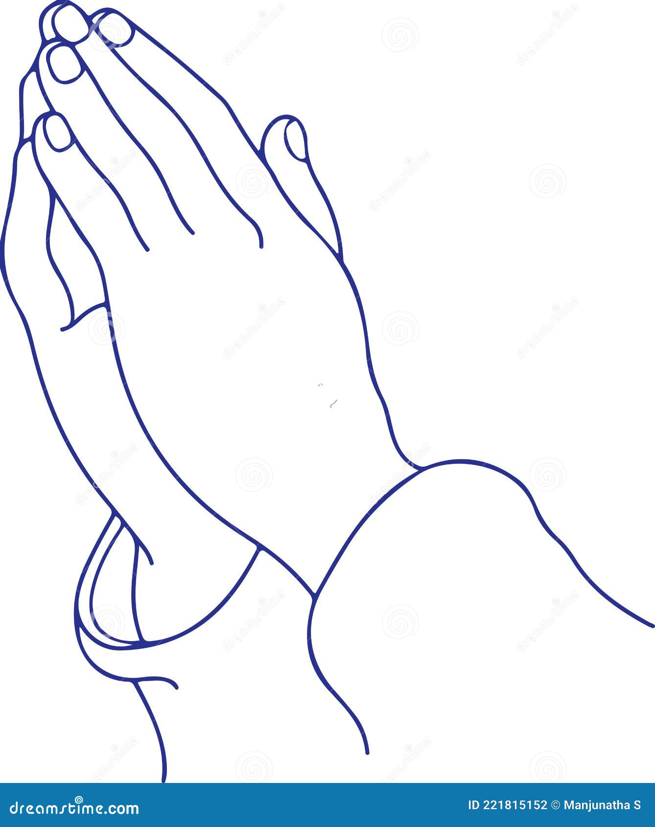 Sketch of Praying or Doing Namaste Hands Outline Editable Illustration ...