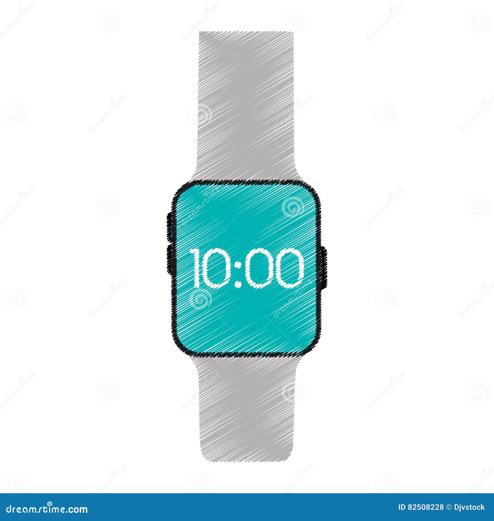 Drawing Smart Watch Wearable Technology Vector Illustration ...