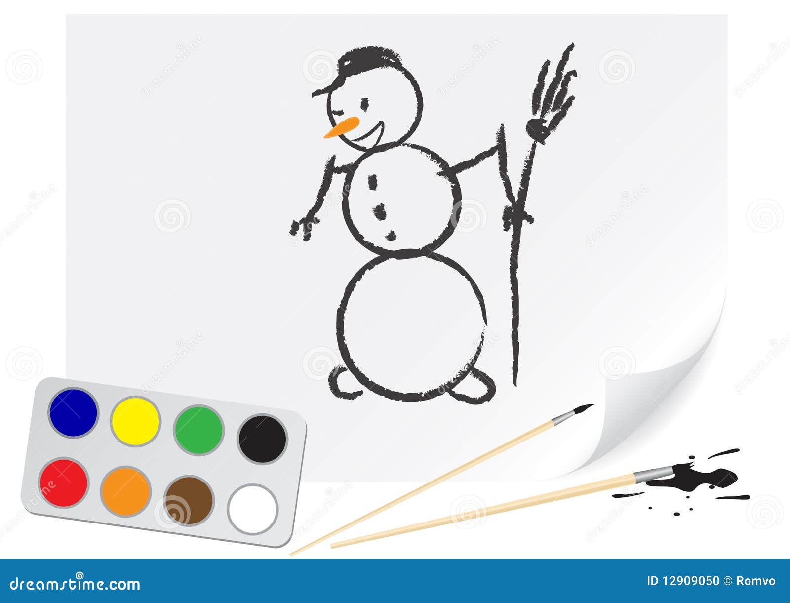 Drawing snowball stock vector. Illustration of snowball - 12909050