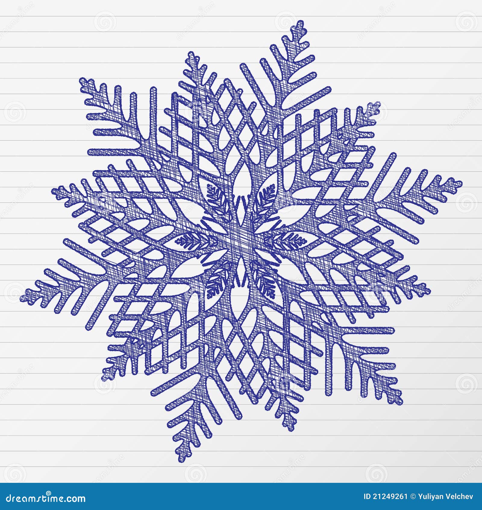 Drawing snowflake stock vector. Illustration of vector - 21249261
