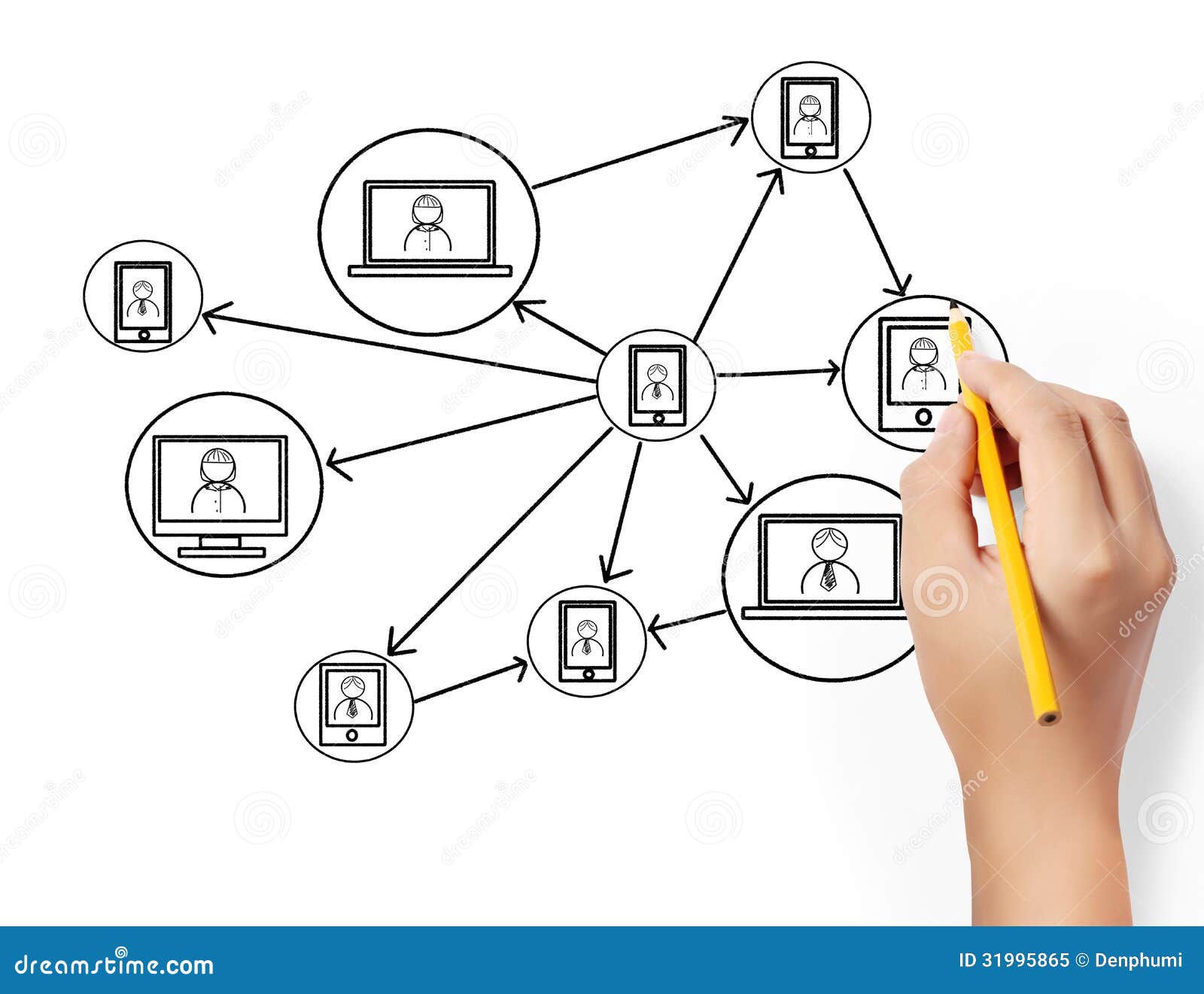 Drawing social network stock illustration. Illustration of person ...