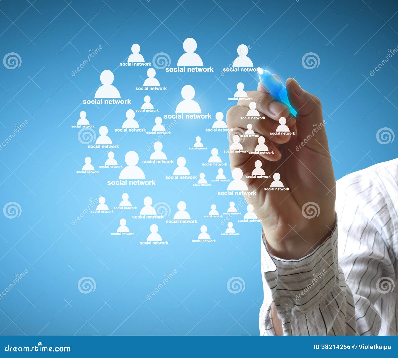 Drawing Social Network Structure Stock Illustration - Illustration of ...