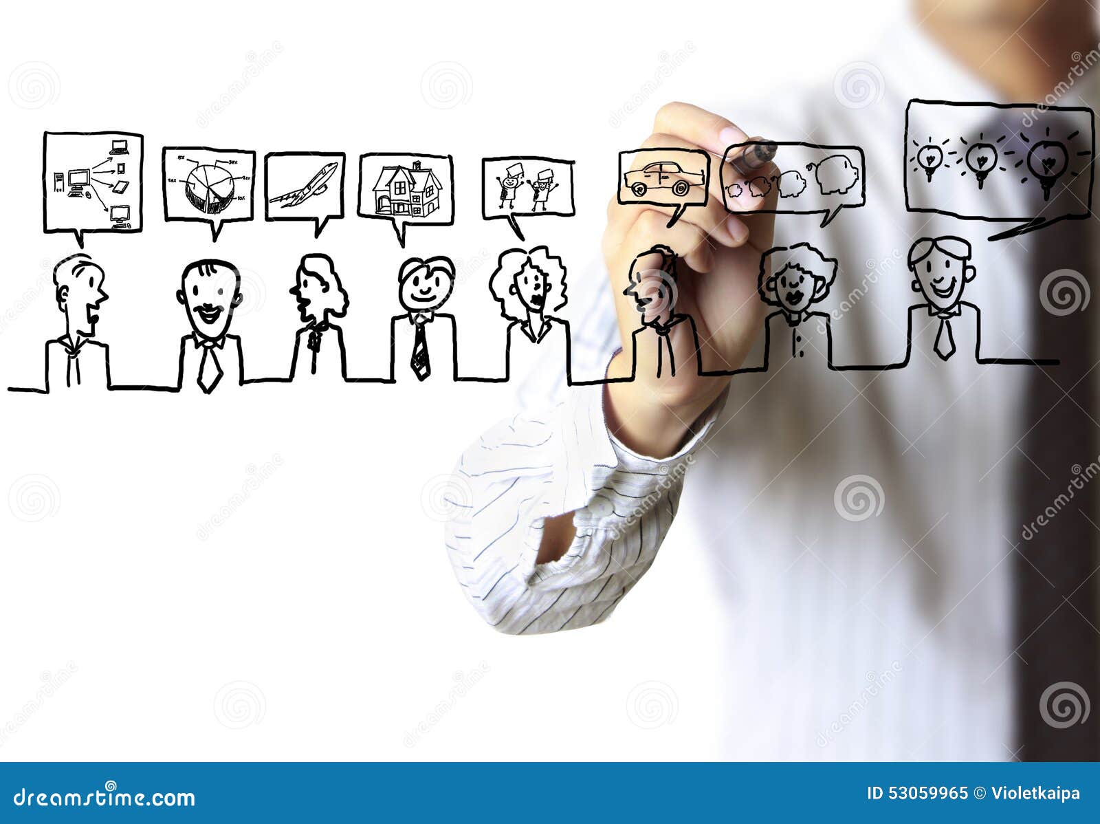 Drawing Social Network Structure Stock Illustration - Illustration of ...