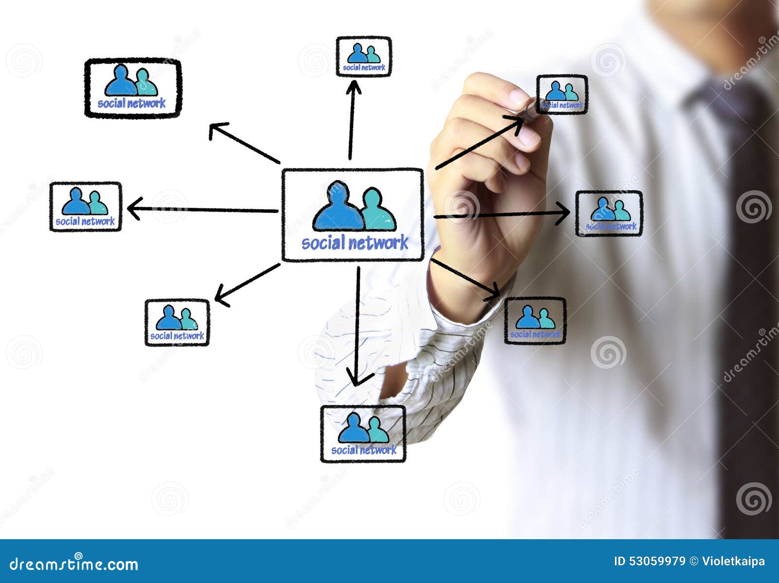 Drawing Social Network Structure Stock Illustration - Illustration of ...