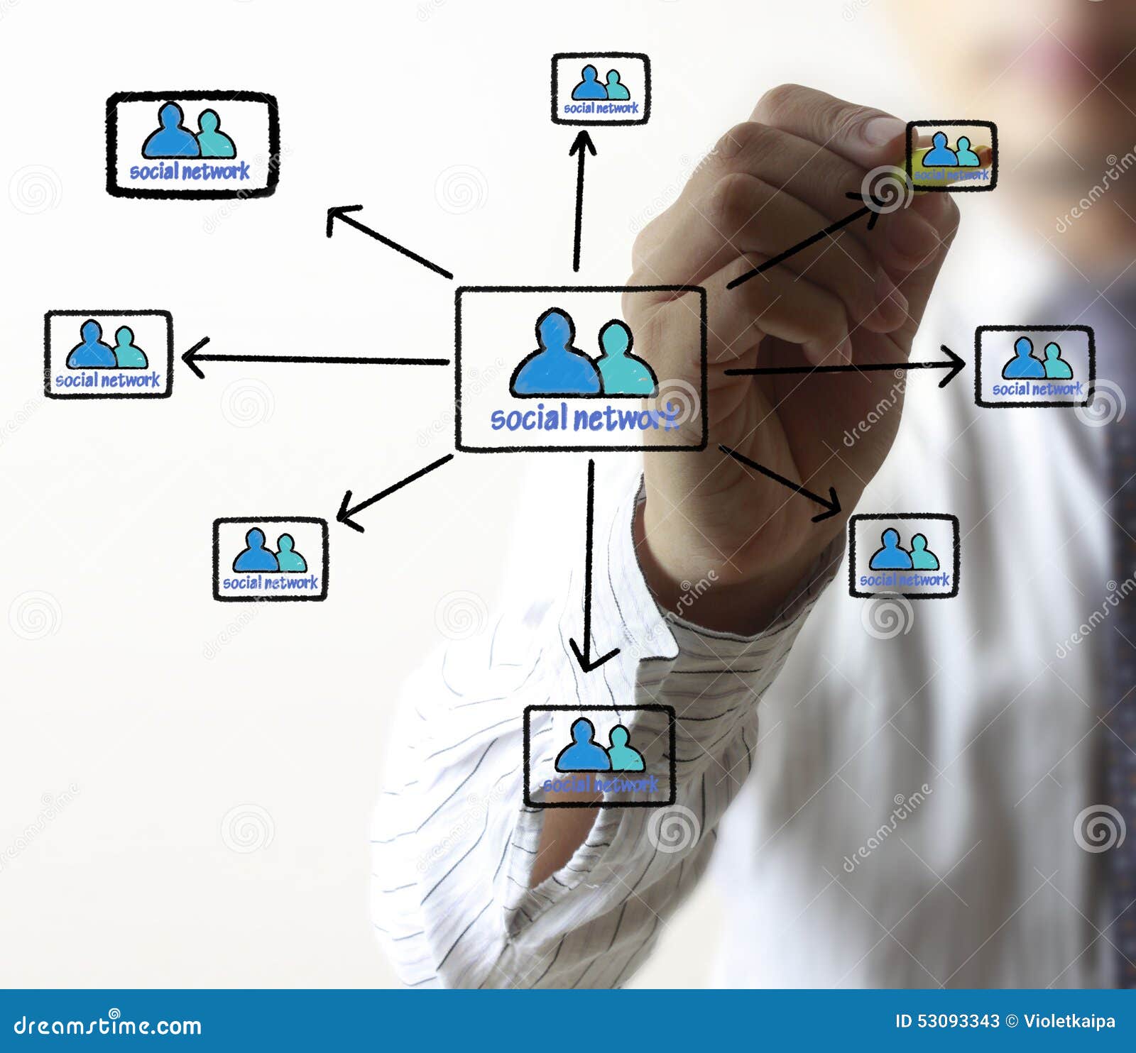 Drawing Social Network Structure Stock Illustration - Illustration of ...
