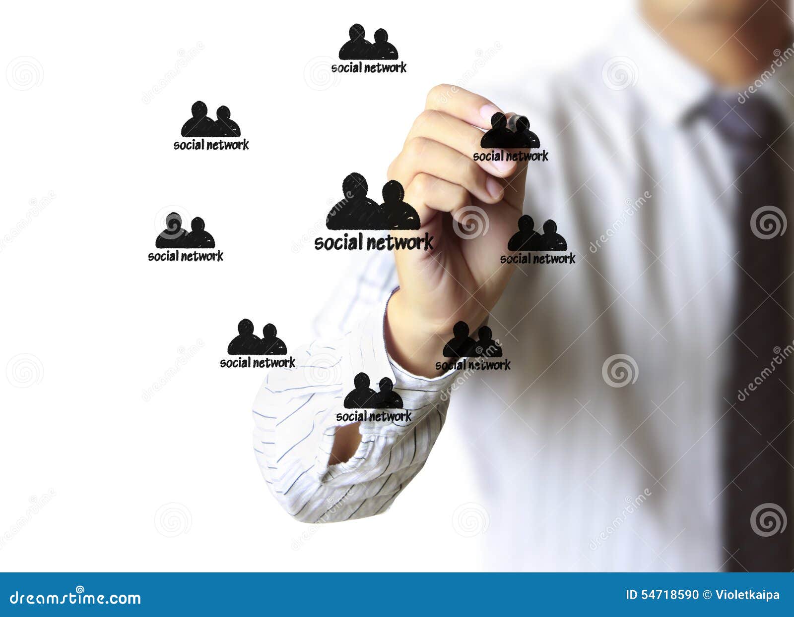 Drawing Social Network Structure Stock Illustration - Illustration of ...