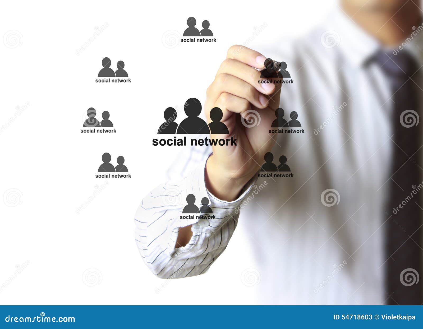 Drawing Social Network Structure Stock Illustration - Illustration of ...