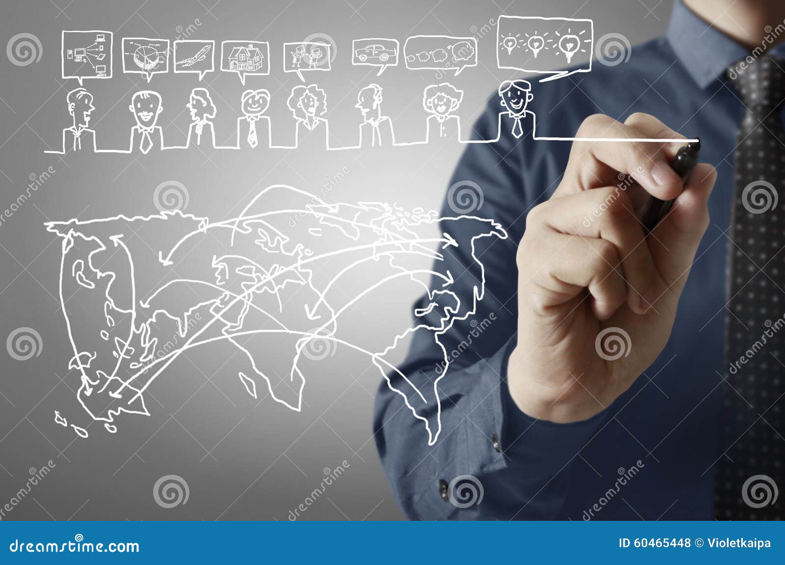 Drawing Social Network Structure Stock Illustration - Illustration of ...